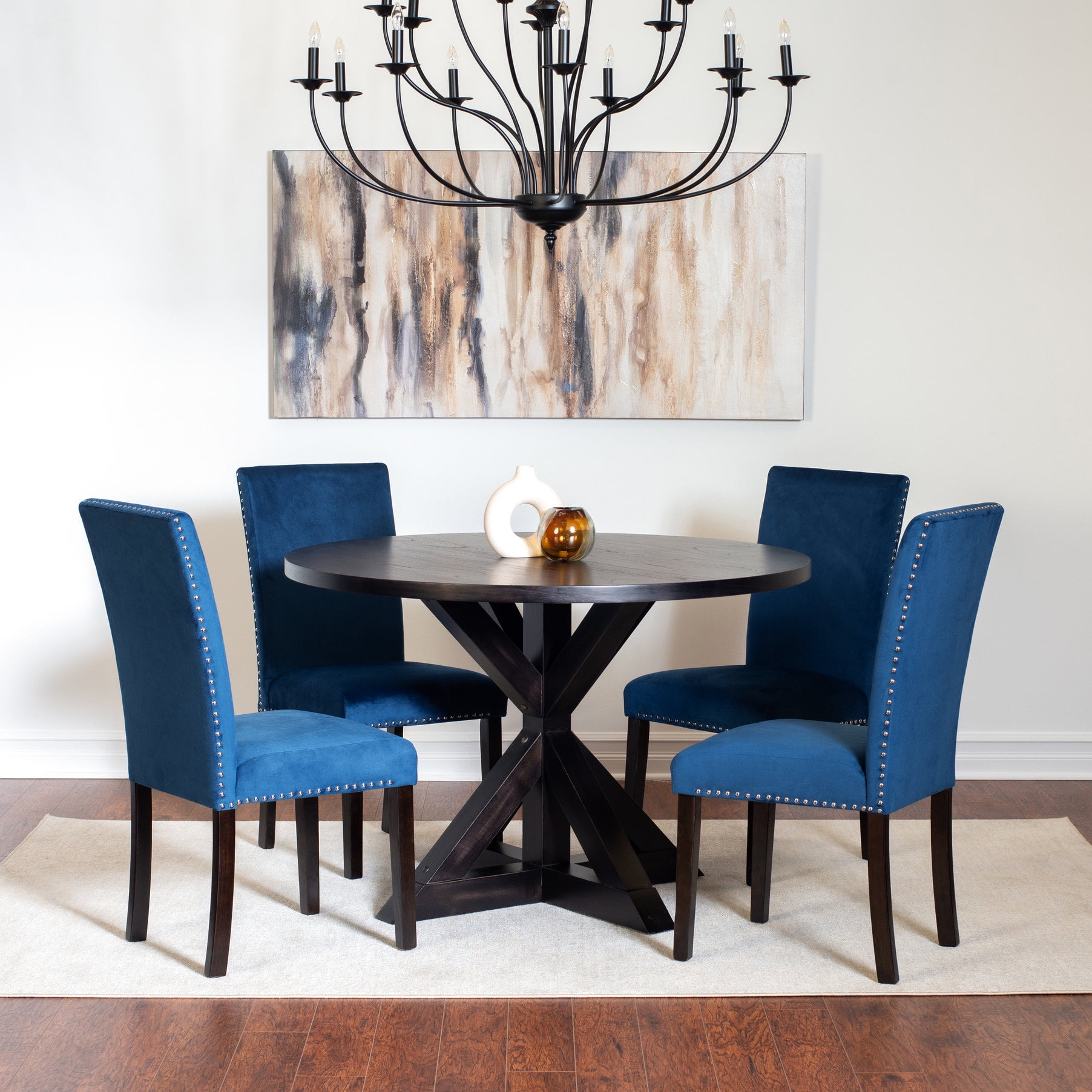 Oak veneer tabletop - Stable cross-buck base - Family meals - Ensures ...