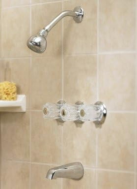 OakBrook Essentials 3 Handle Tub and Shower 3 Knobs Chrome Acrylic Tub ...