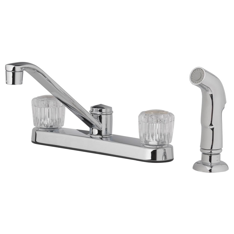 OakBrook Essentials Two Handle Kitchen Faucet with Side Sprayer, Chrome ...