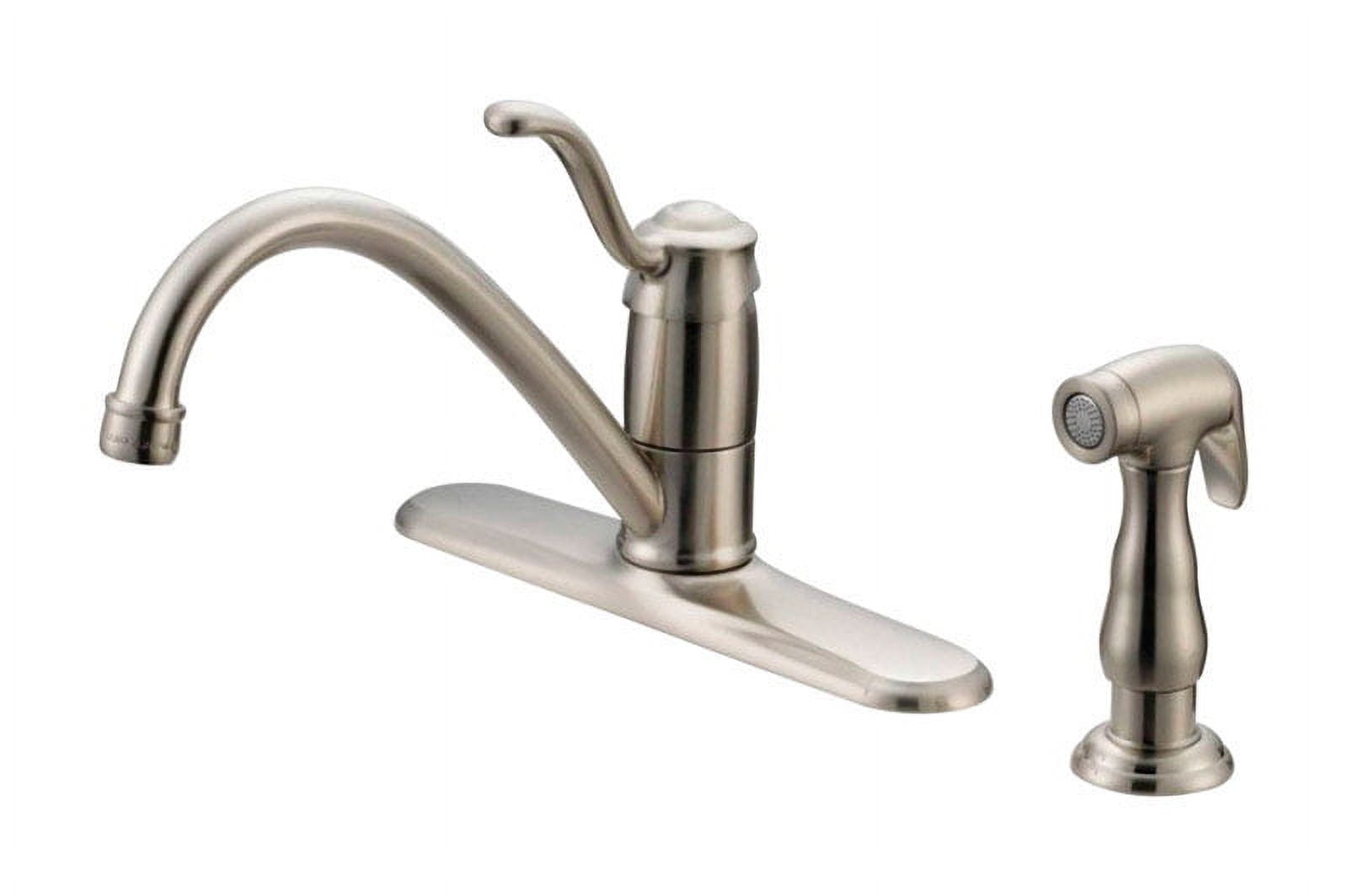 OakBrook Tucana One Handle Kitchen Faucet with Deck Mount Side Sprayer ...