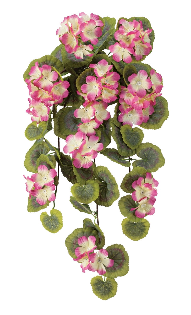 OakRidge Artificial Geranium Hanging Stem – Raspberry, 23 ½” Long ...