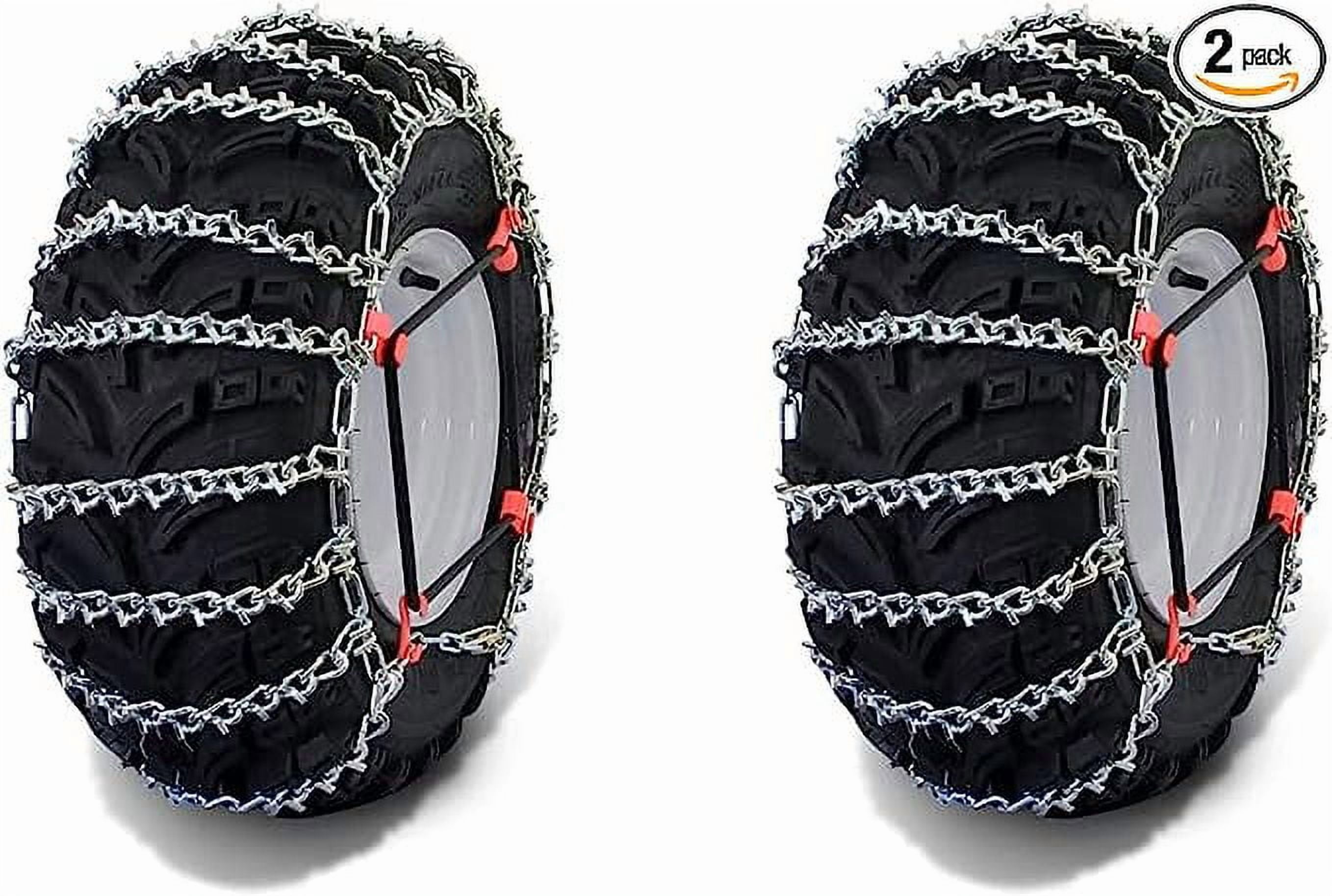 OakTen Set of 2 Tire Chains with Tensioners for ATV UTV, 2-Link spacing ...