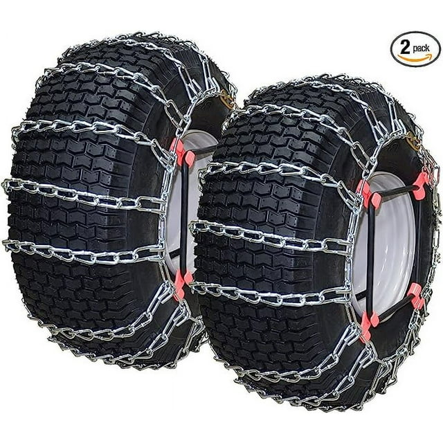 OakTen Set of 2 Tire Chains with tensioner for Lawn Tractors Mowers,for ...