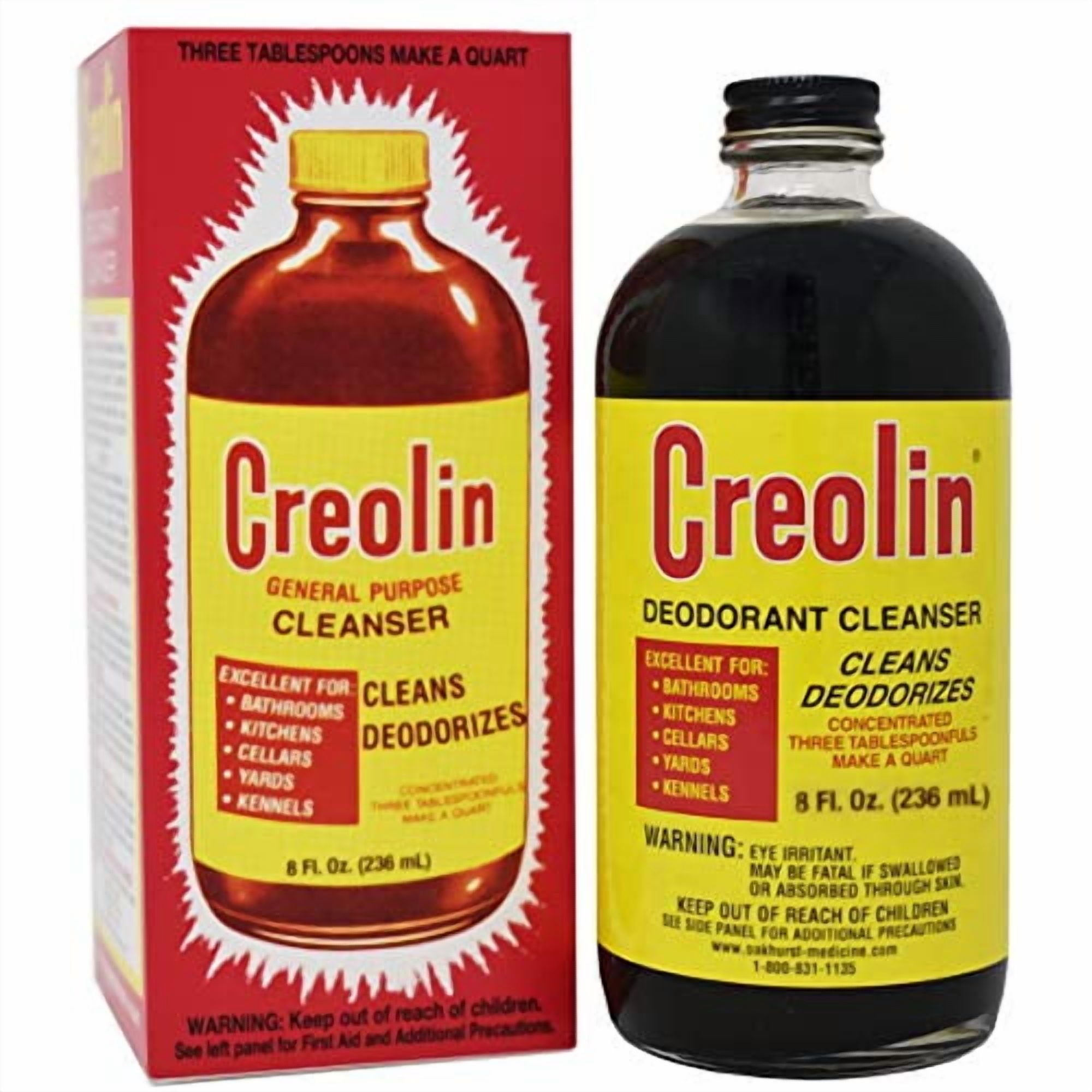 Oakhurst Creolin Deodorant Cleanser, 8oz, Coal Tar-Based, Bacteria and ...