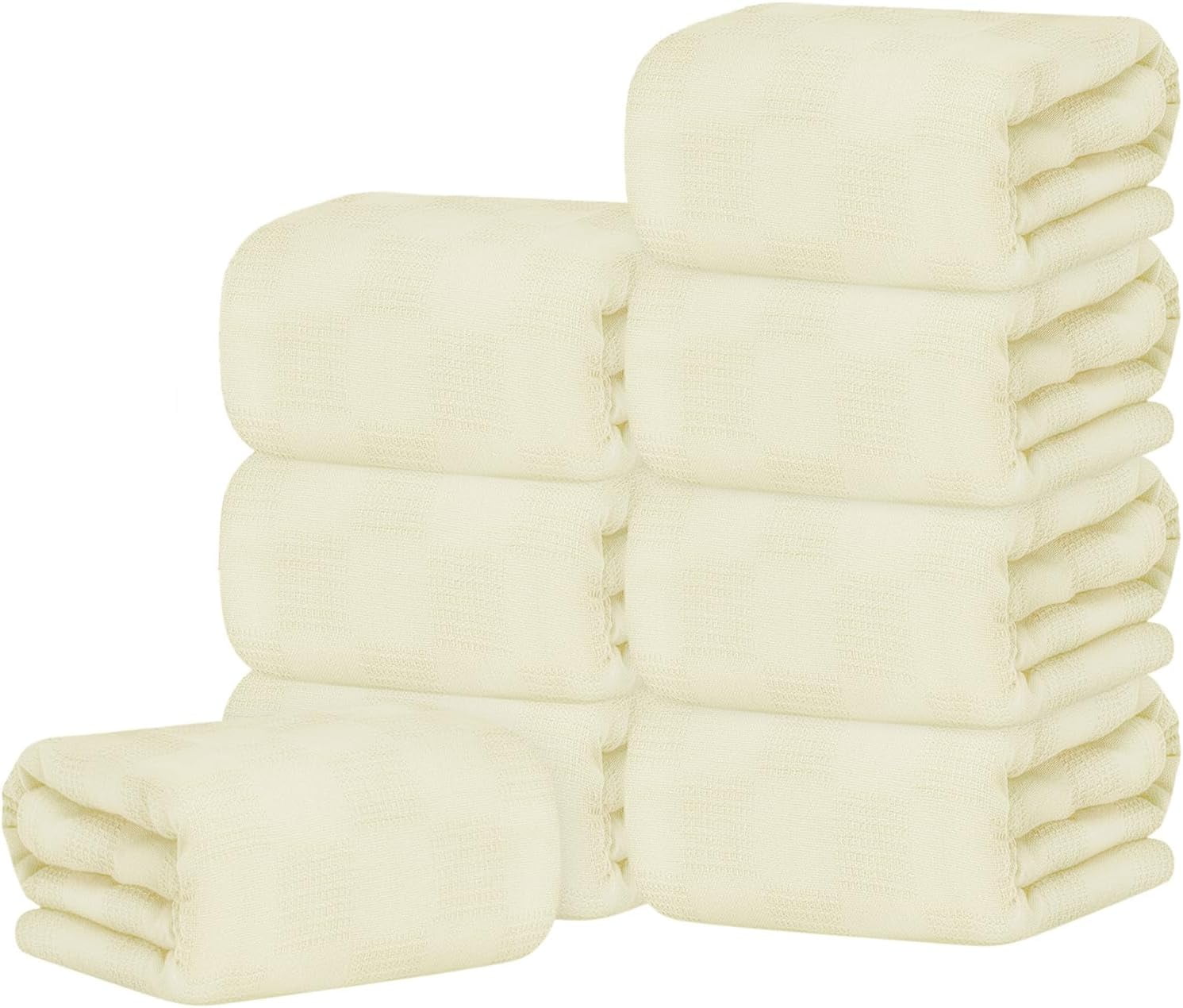 Oakias Cotton Blanket King Ivory Set of 8 – Lightweight Thermal Blanket ...