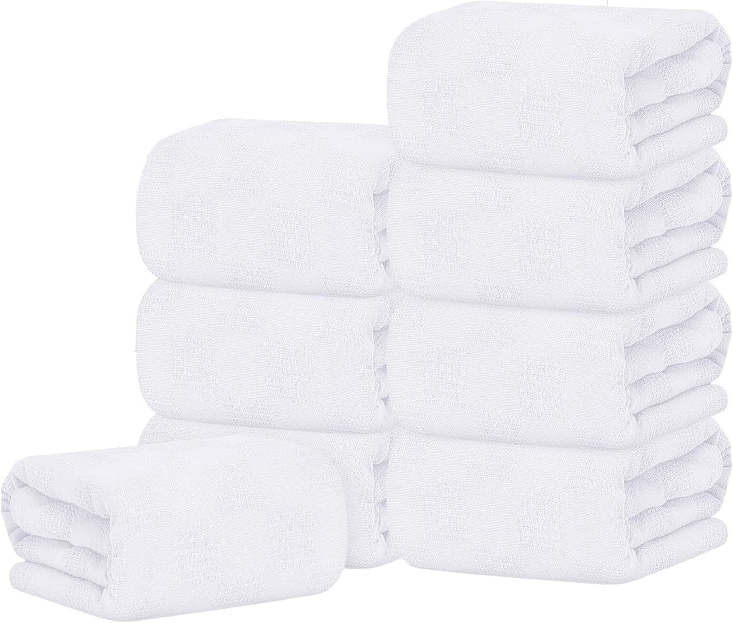 Oakias Cotton Blanket King White Set of 8 – Lightweight Thermal Blanket ...