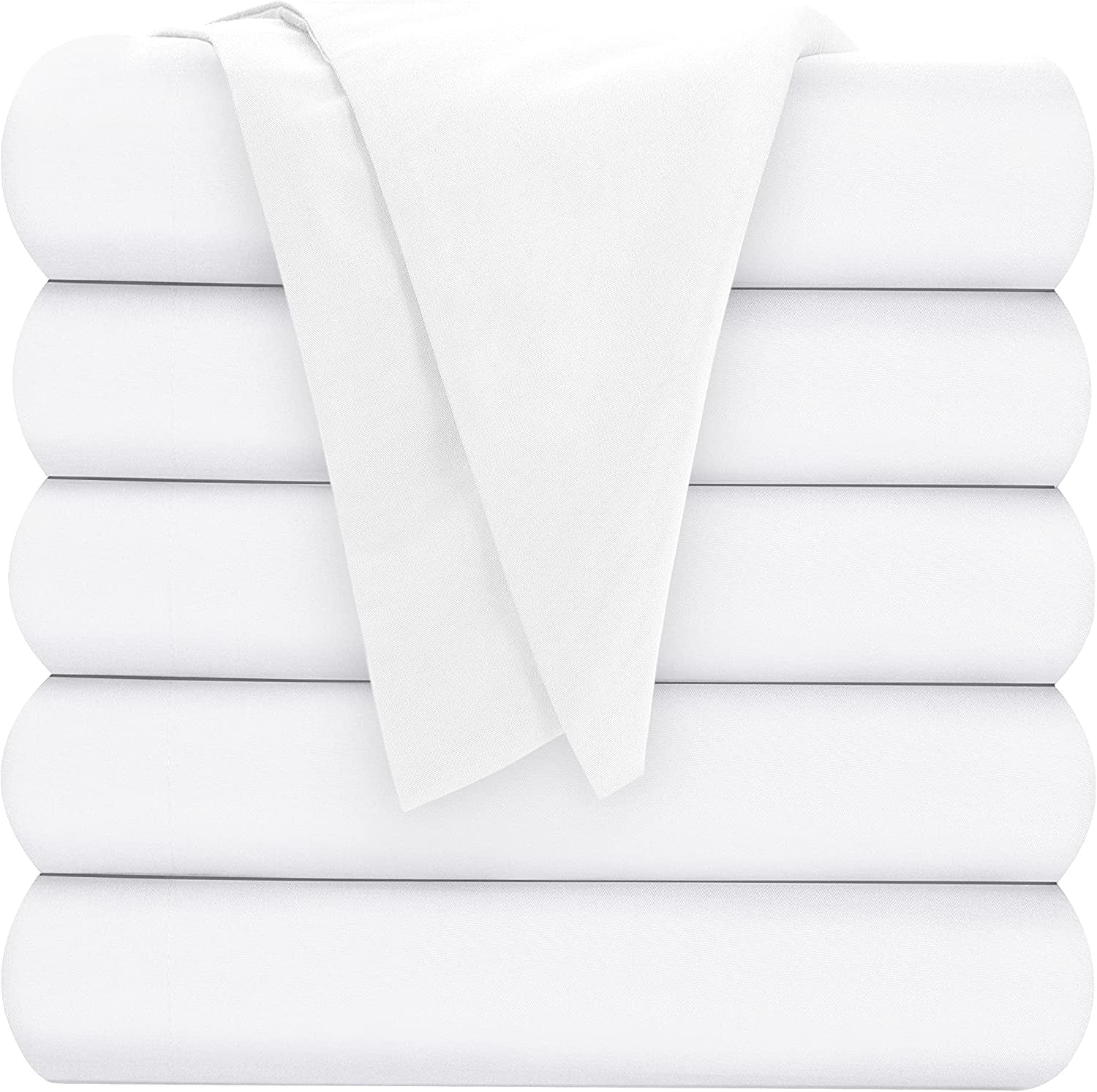 Oakias Full Flat Sheets White – Pack of 6 Top Sheets for Bed – Soft ...