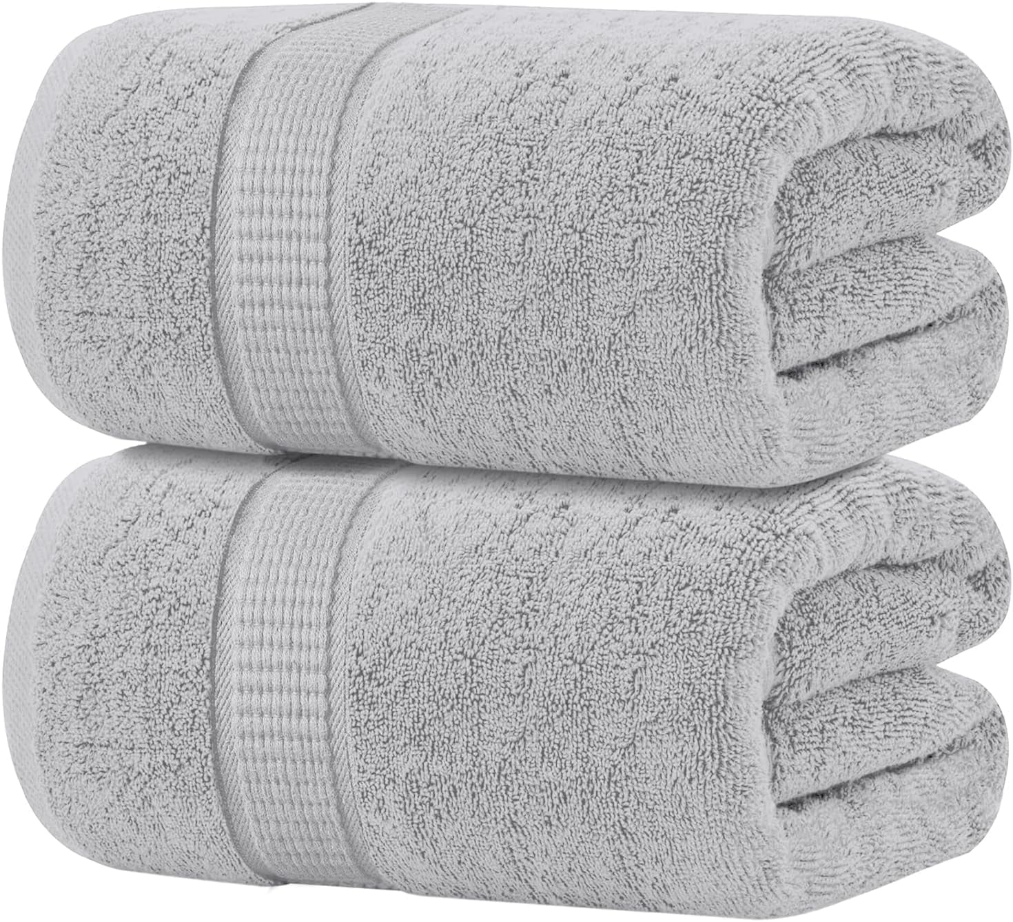 Oakias 600 GSM Bath Sheets 2 Pack Silver - 35 x 70 Bath Towels - 100% ...