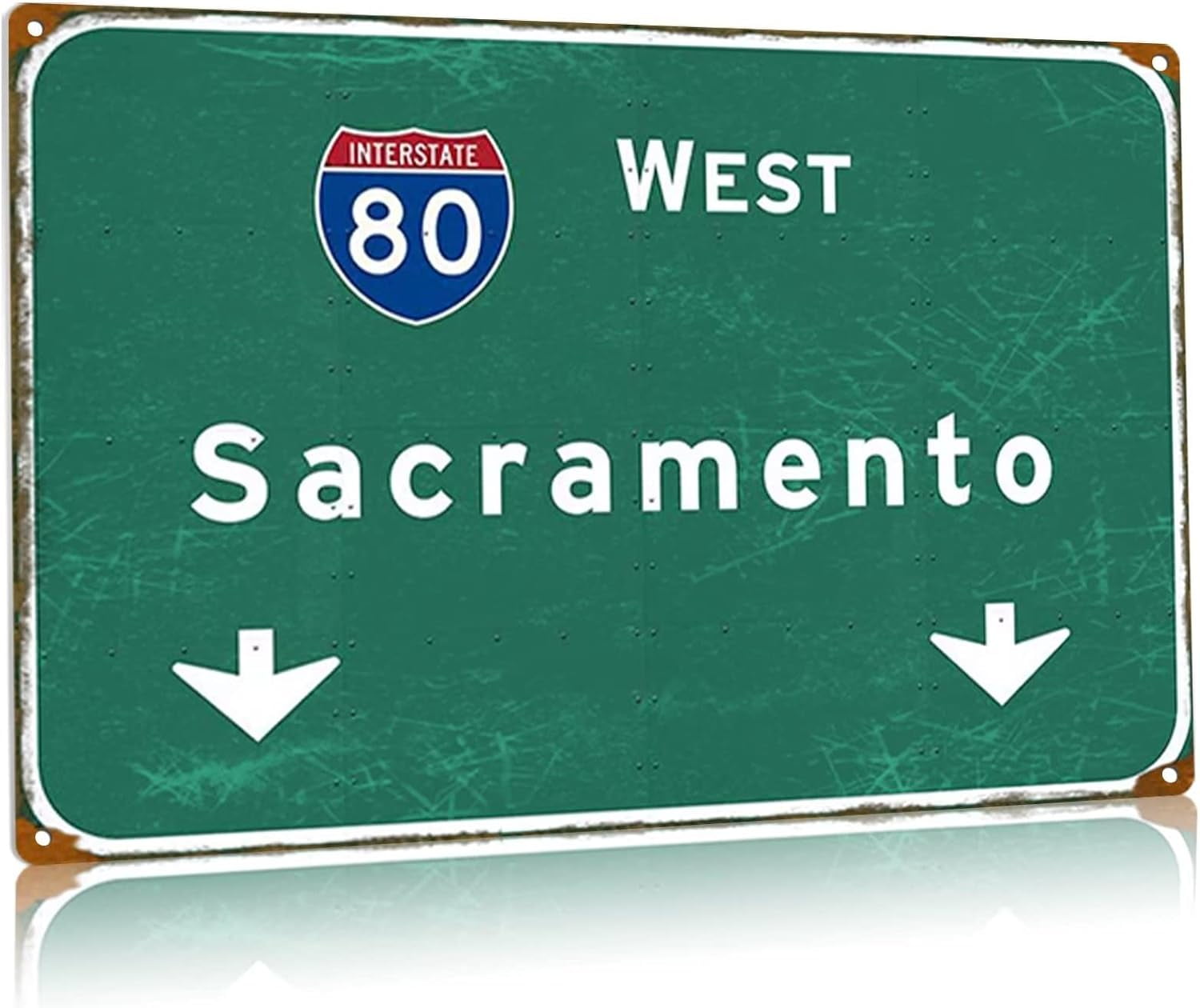 Oaklan Vintage Metal Tin Sign West Highway Directional Sign City ...