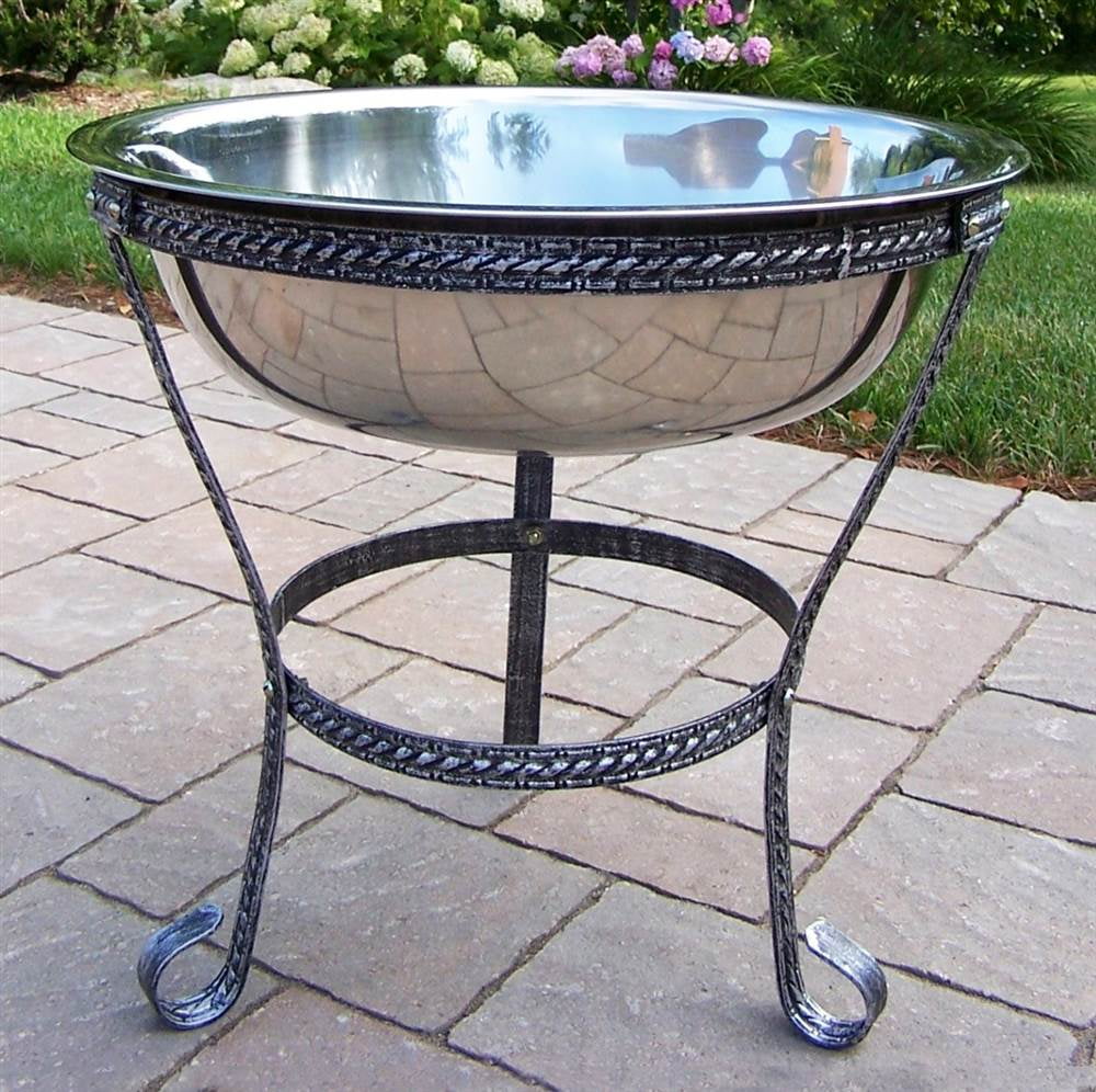 Oakland Living 20" Stainless Steel Ice Bucket and Stand in Antique ...