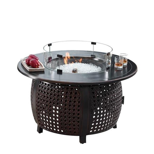 Oakland Living CLIFF-FPT-AC 44 in. Aluminum Outdoor Round Propane Fire ...