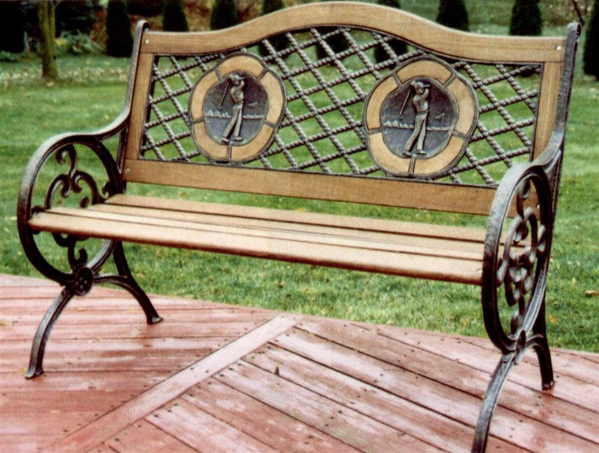 Oakland Living Twin Golfer Bench with Round Legs in Antique Bronze ...