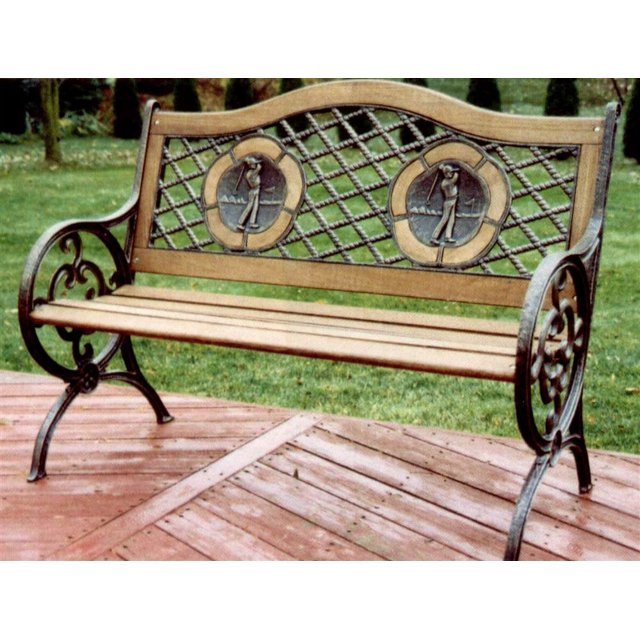 Oakland Living Twin Golfer Bench with Round Legs in Antique Bronze ...