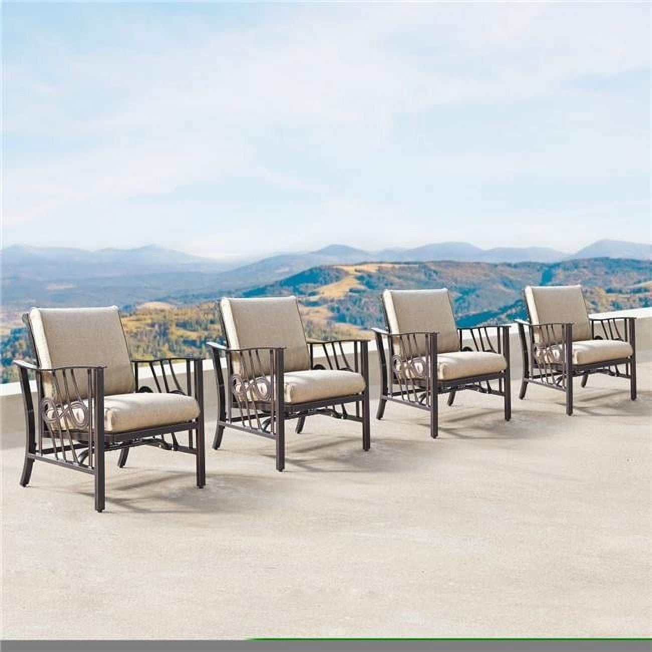 Oakland Living EGYPT-4CHAIR-AC Aluminum Outdoor Deep Seating Rocking ...