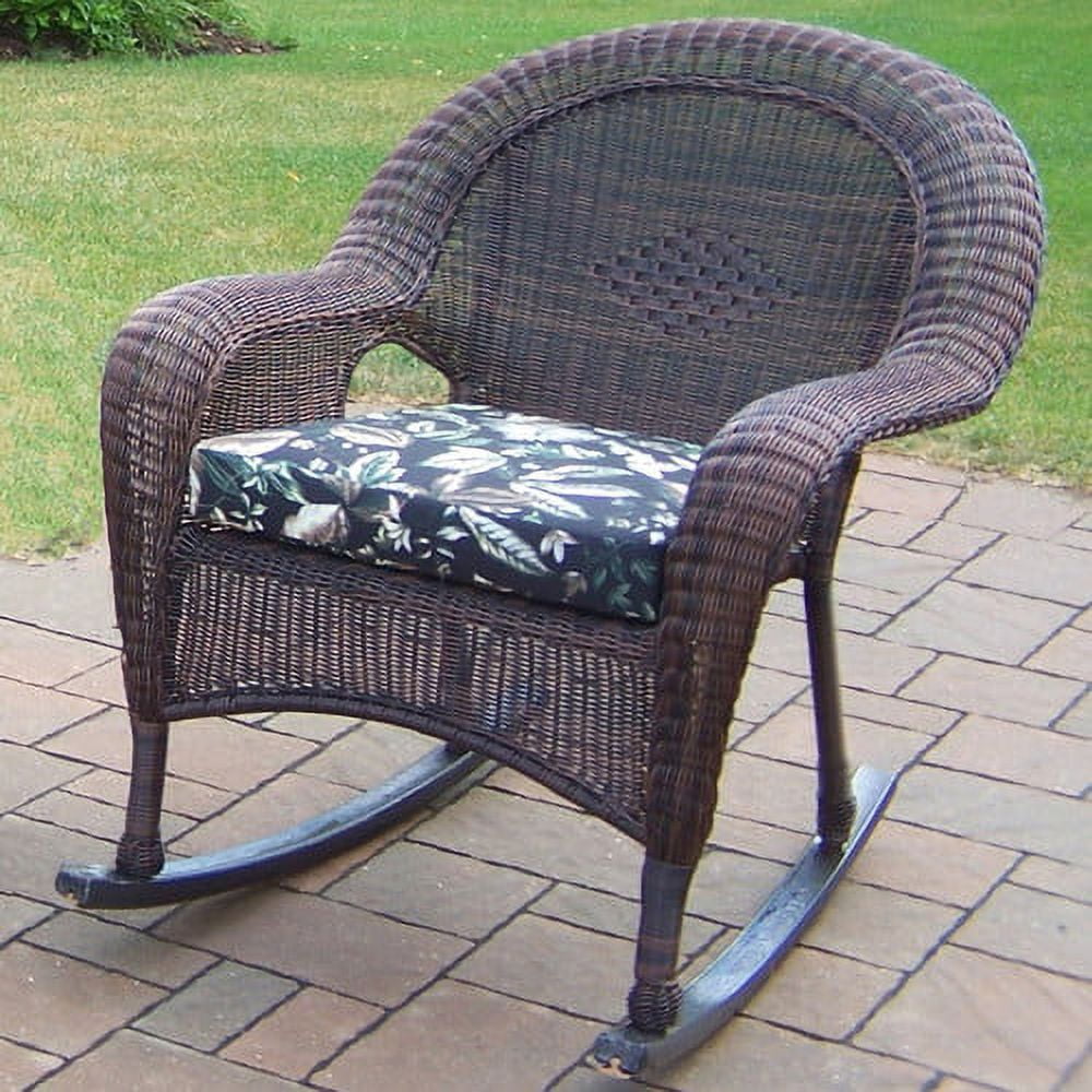 Oakland Living Resin Wicker Rocker with Cushion (Set of 2) - Walmart.com
