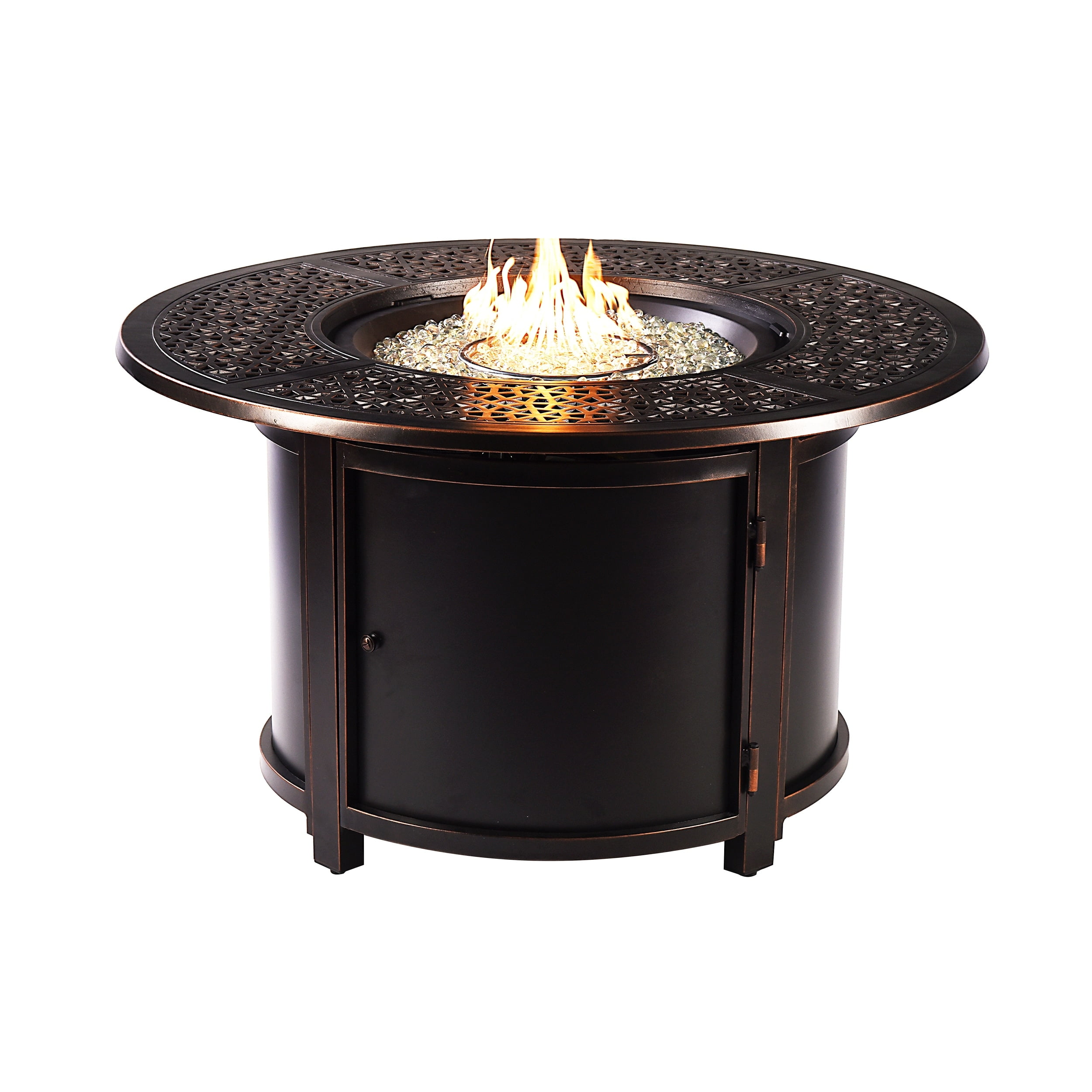 Oakland Living Round 44 in. x 44 in. Aluminum Propane Fire Pit Table ...