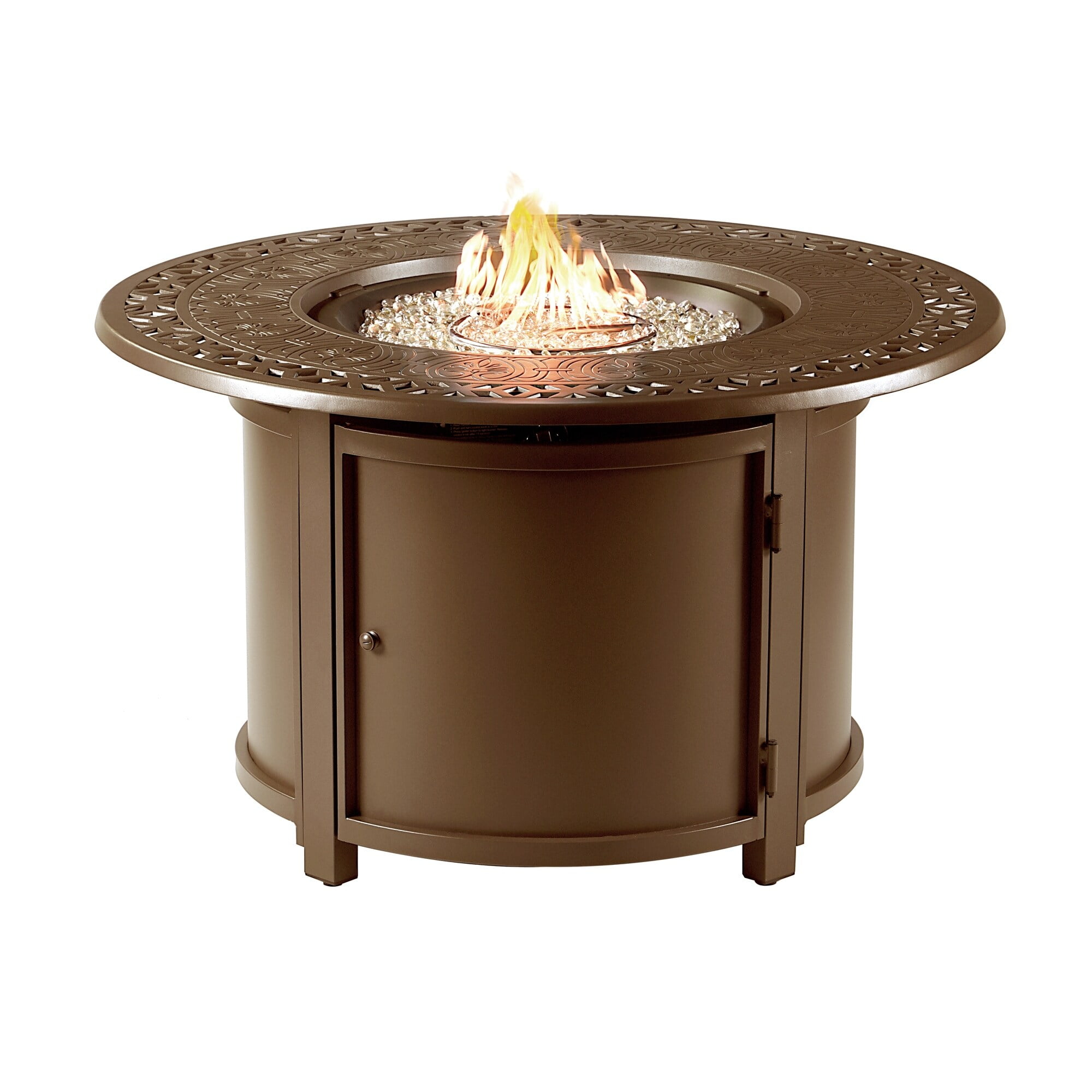 Oakland Living Round 44 in. x 44 in. Aluminum Propane Fire Pit Table ...