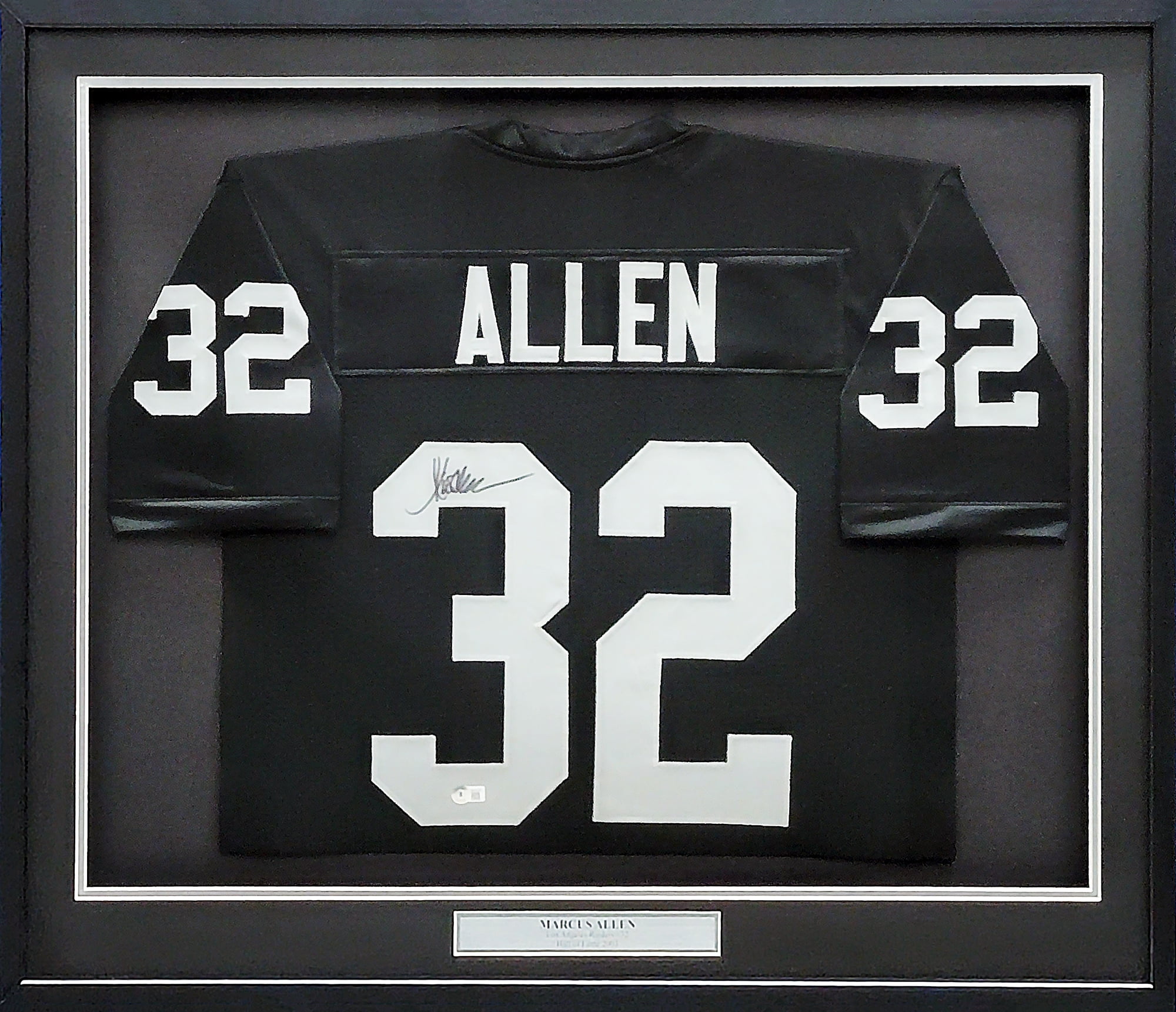 Oakland Raiders Marcus Allen Autographed Framed Black Jersey Beckett ...