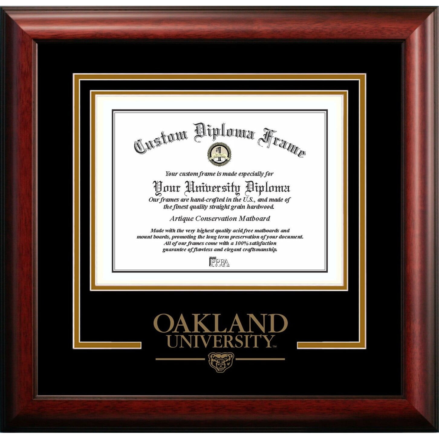 University Frames Oakland University 11w x 8.5h Spirit Diploma Frame ...