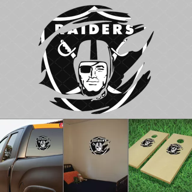 Oakland Vegas Football Team Distressed Scratched Decal Ripped Torn ...