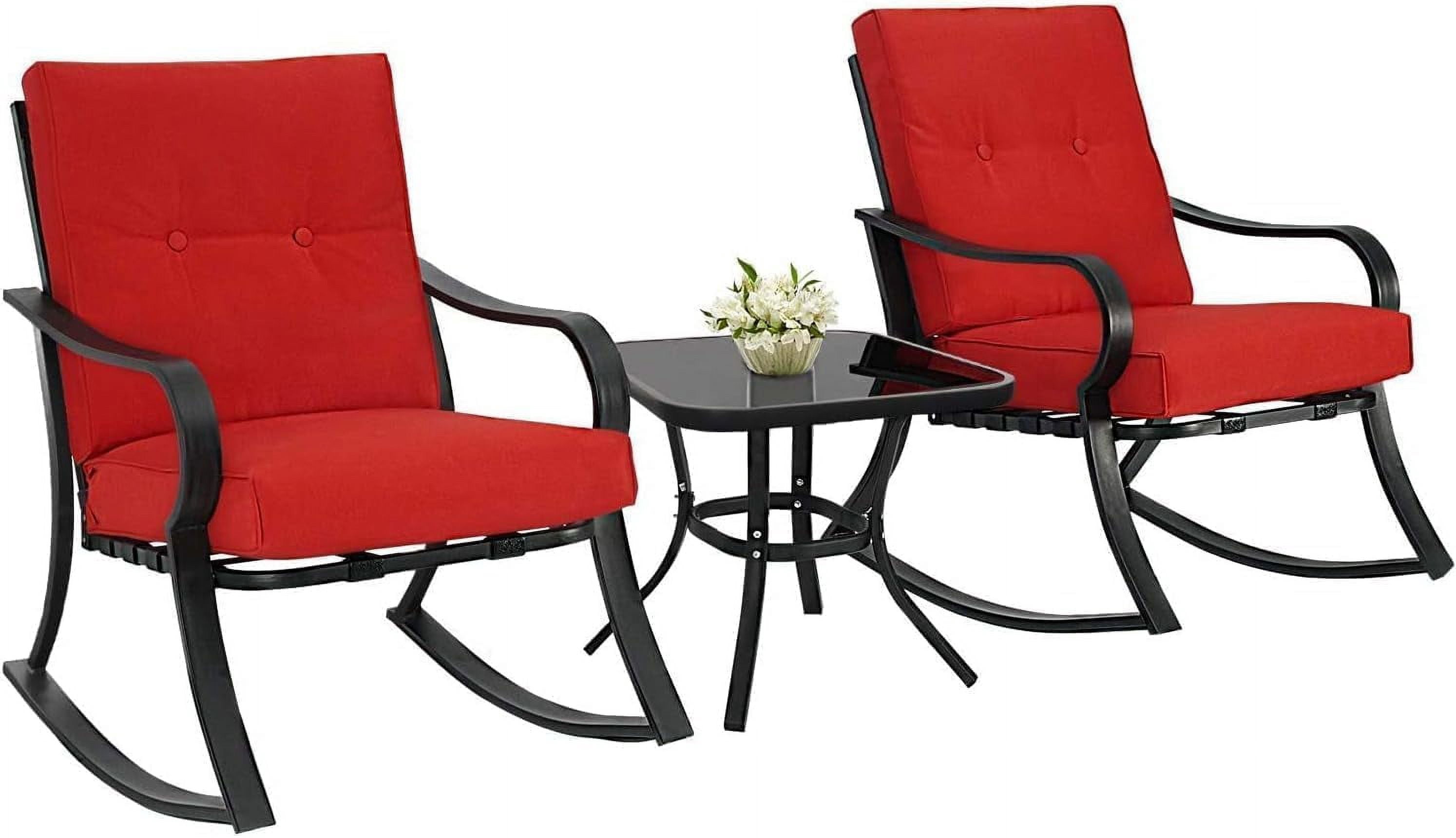 Oakmont Outdoor Furniture 3 Piece Conversation Bistro Set Rocking ...