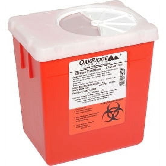 Oakridge Products 2.2 Quart Sharps Container w/ Rotor Lid Red HSA/FSA ...