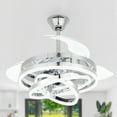 Oaks Aura 42'' Retractable LED Ceiling Fan Light, 3-Color Dimmable, 6 ...