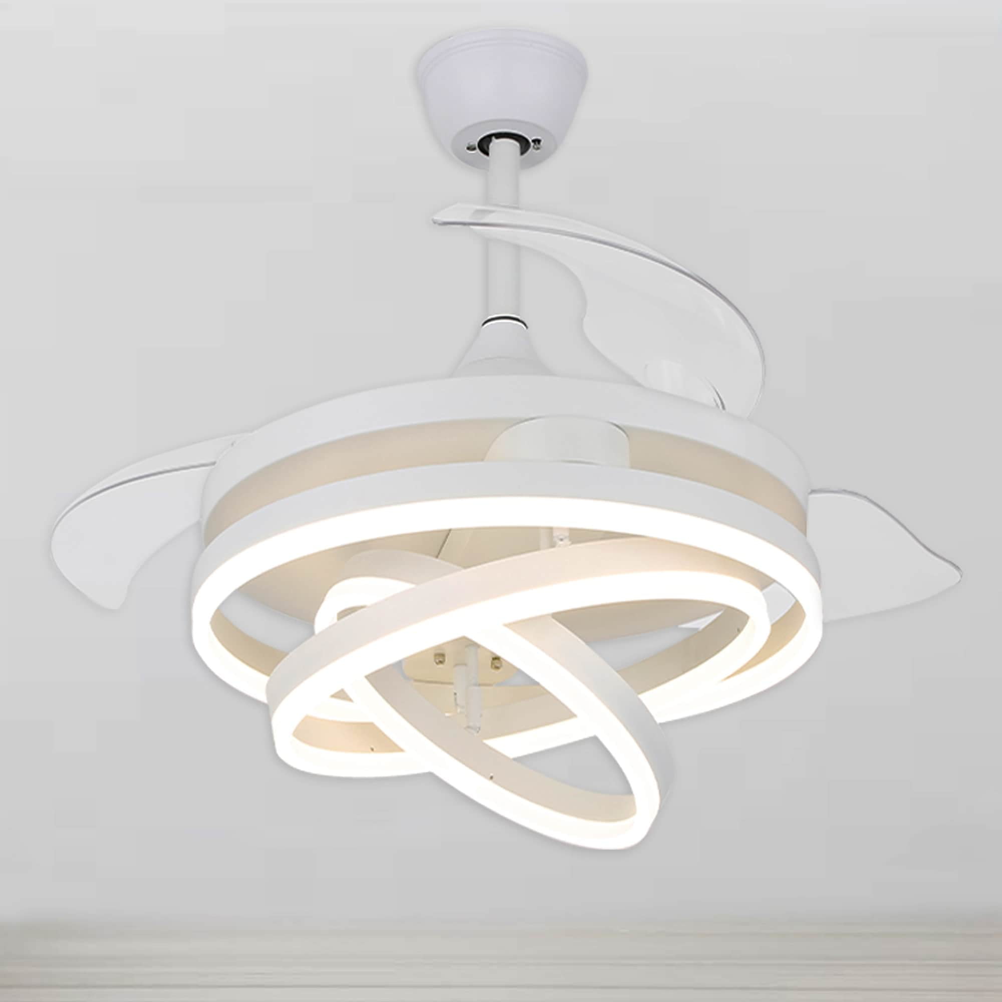 Oaks Aura 42in. LED DIY Shape Modern Ring Ceiling Fan With Lights, 6 ...