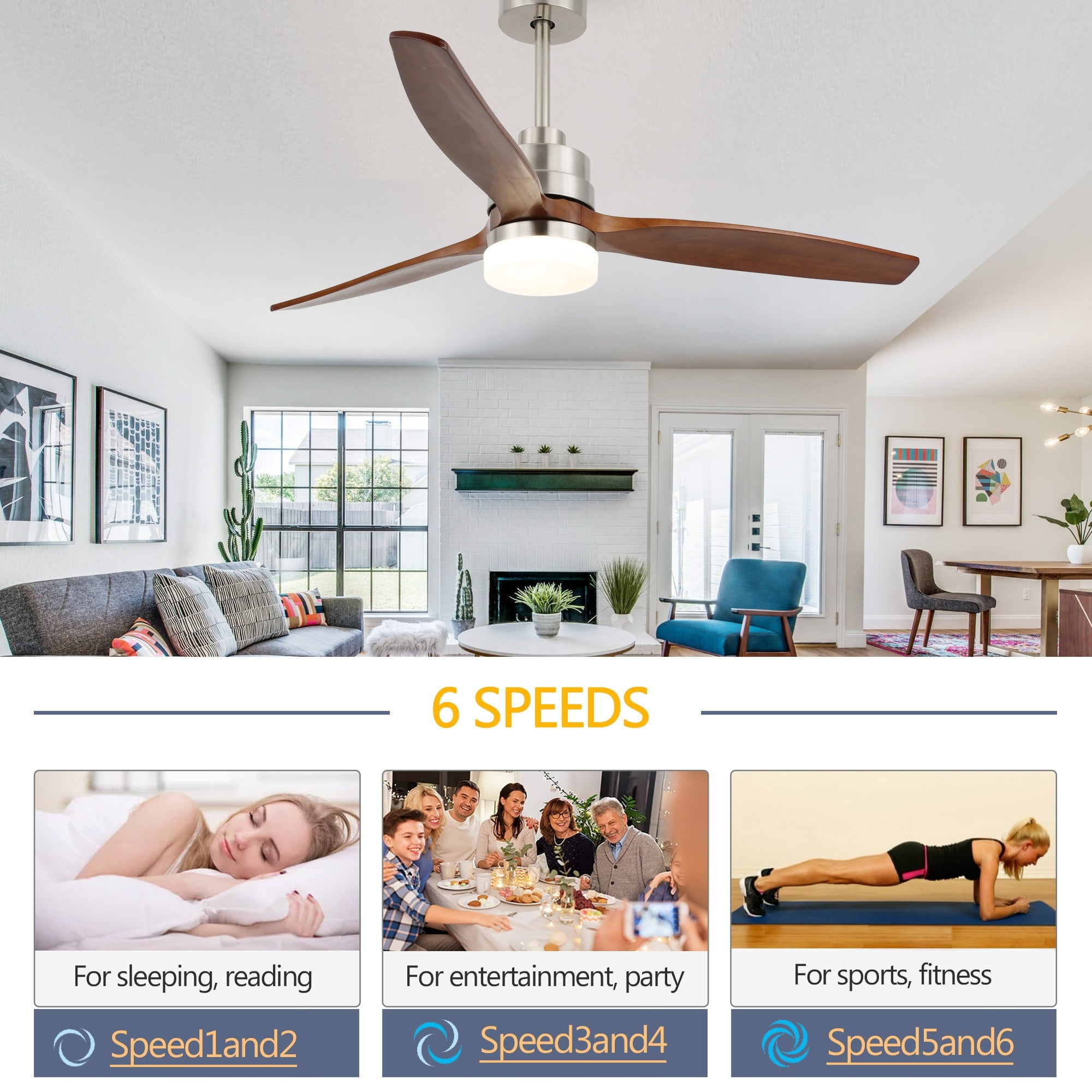 Oaks Aura 52 in. LED Indoor Solid Wool Walnut Scandi-Japanese Zen ...