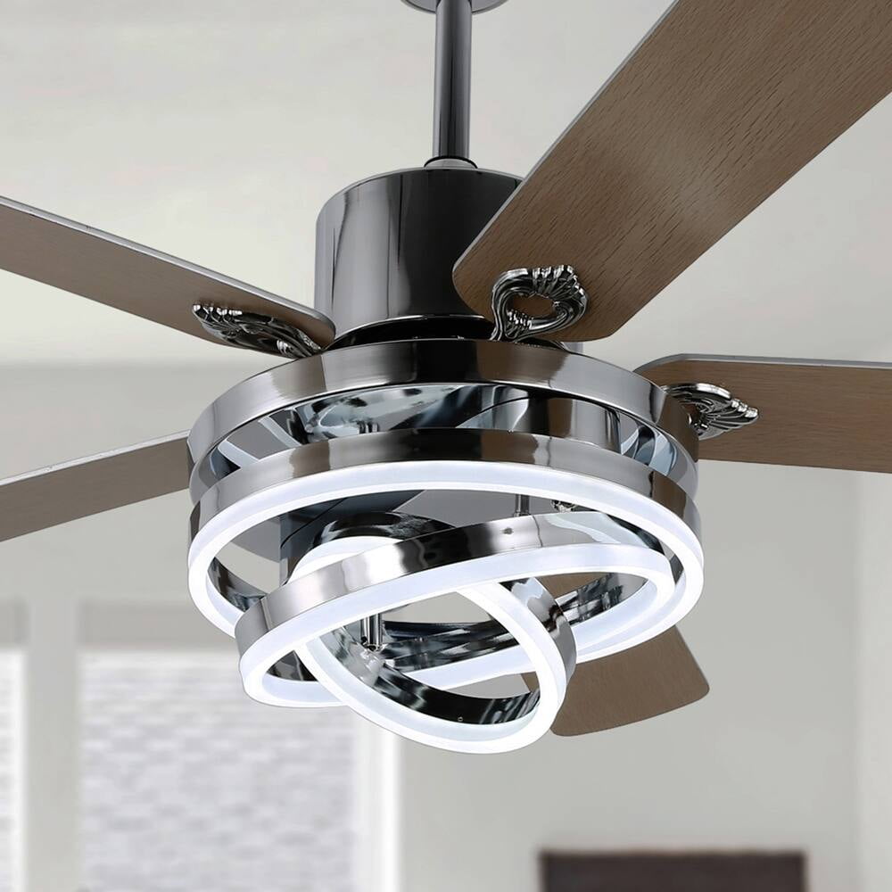 Oaks Aura 52 inch DIY Shape Reversible Ceiling Fan with LED Light ...