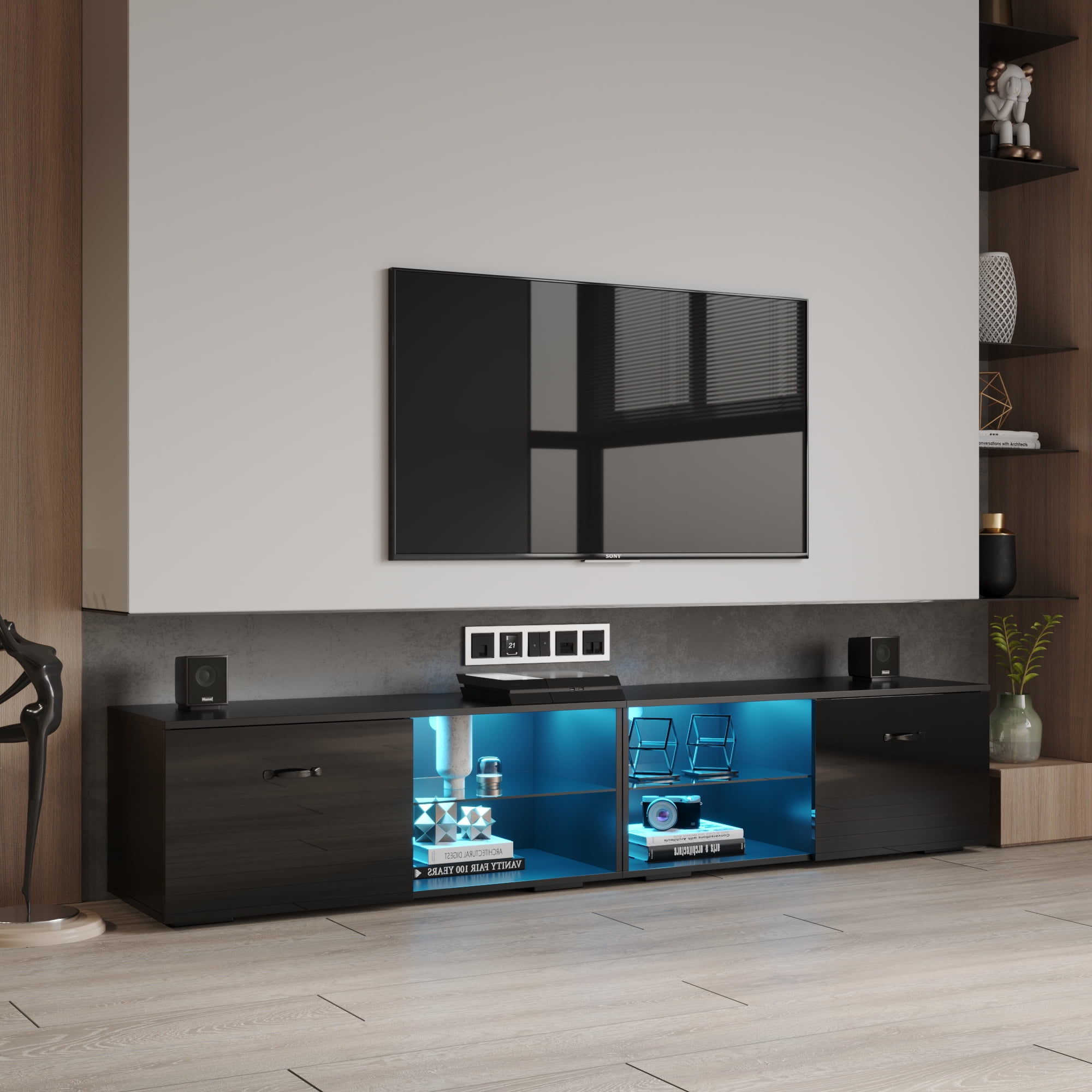 Oaks Aura TV Stand TV cabinet with color-changing LED light for living ...