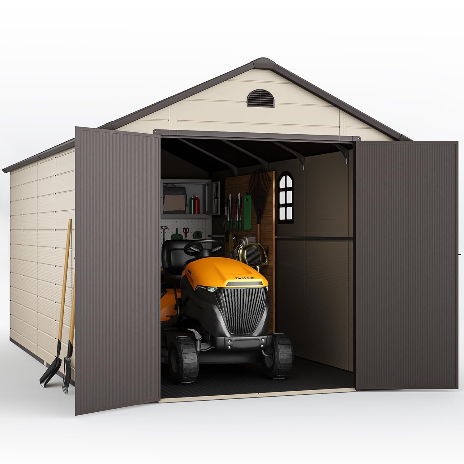 Oakville Furniture Storage Shed 8x15 ft, Resin Garden Storage, Patio ...