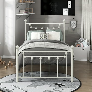 OakvillePark Miter Open-Frame Metal Platform Bed, Full, White - Walmart.com