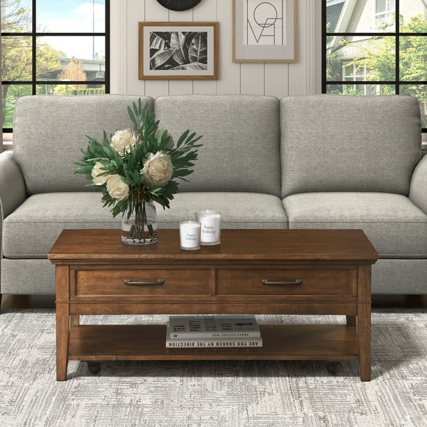 OakvillePark Hinsdale Coffee Table, Walnut - Walmart.com
