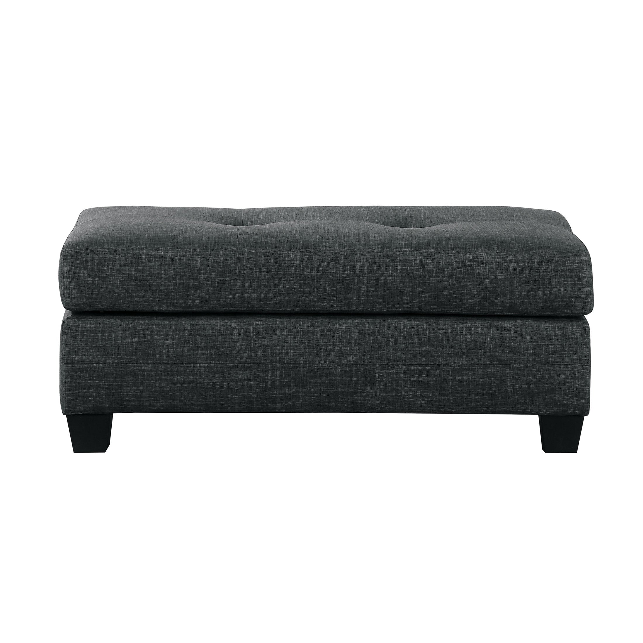 OakvillePark Textured Fabric Upholstered Ottoman - Dark Gray - Walmart.com