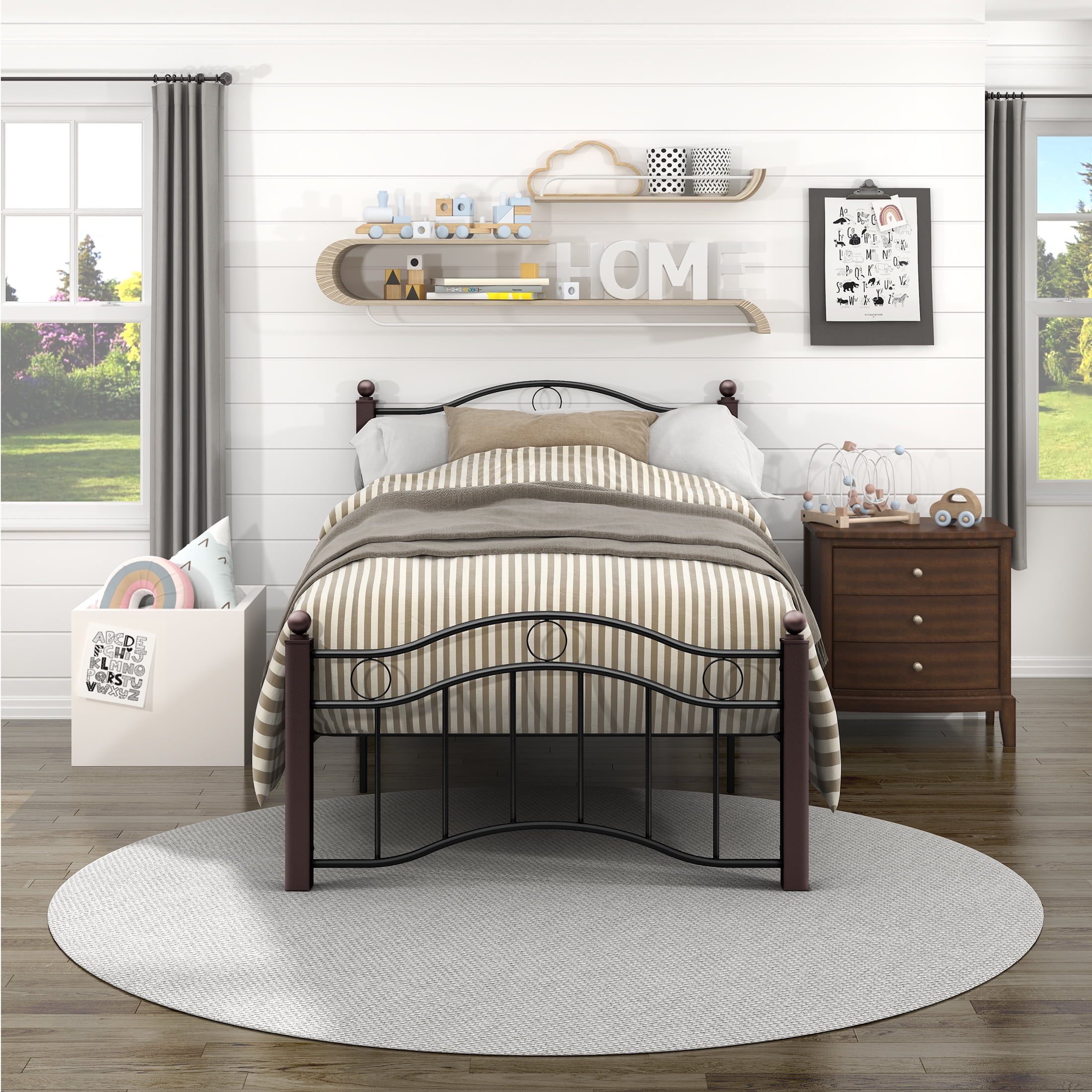 OakvillePark Miter Open-Frame Metal Platform Bed, Twin, Black - Walmart.com