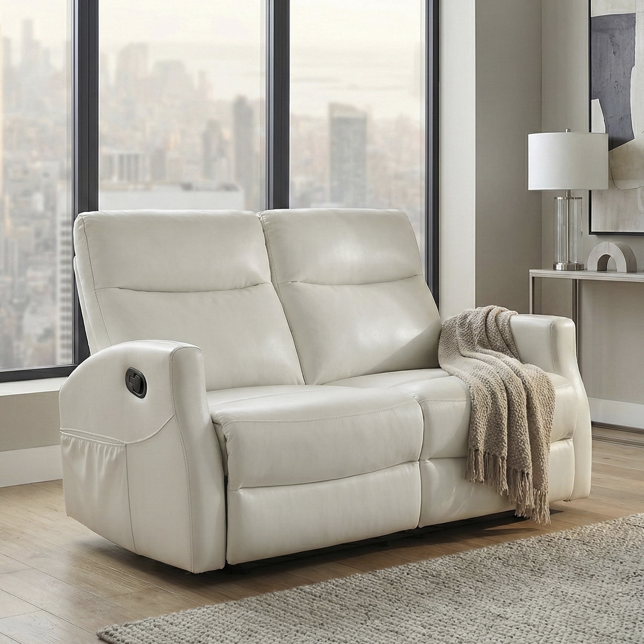 OakvillePark Novelle Faux Leather Manual Double Reclining Love Seat ...