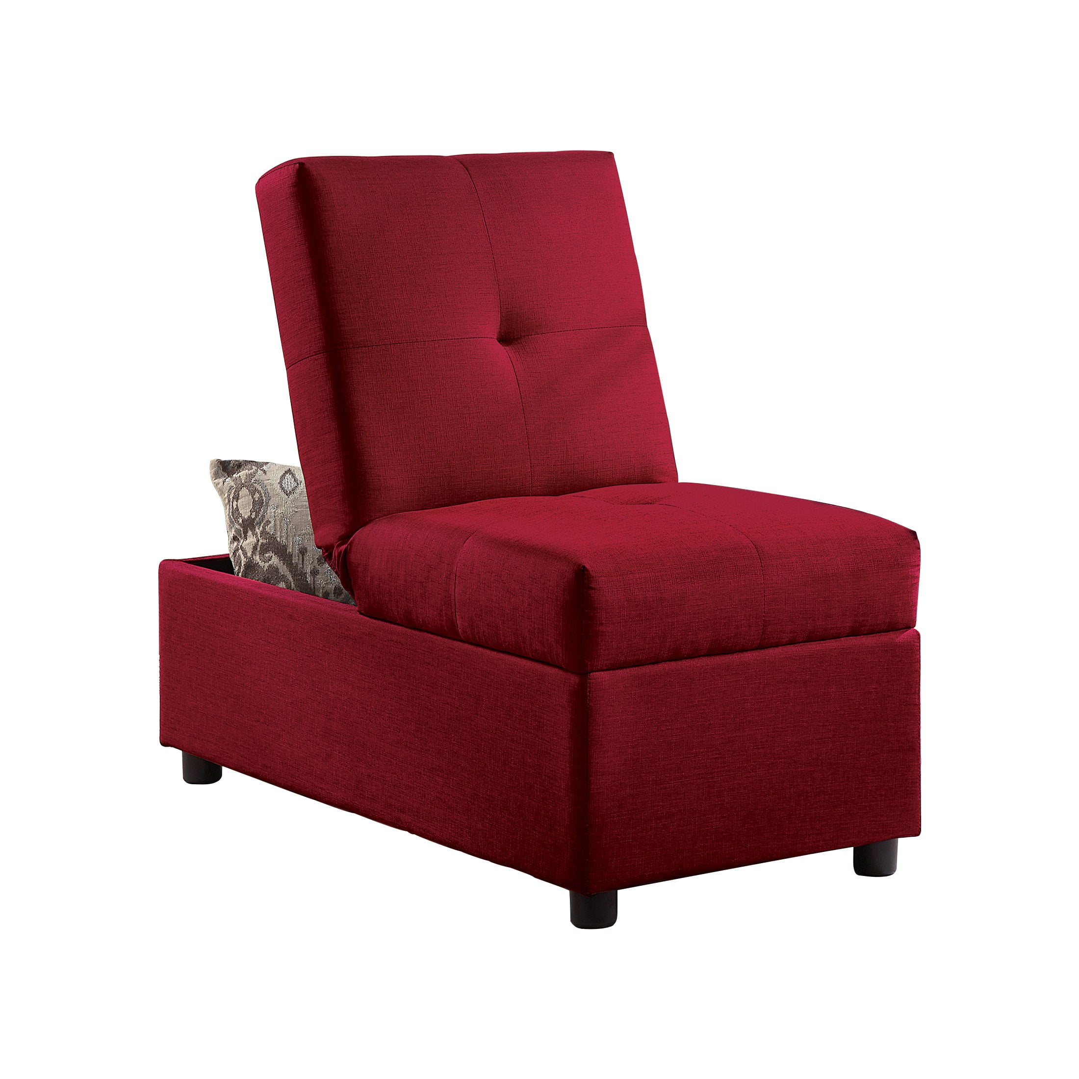 OakvillePark Turpin Red Fabric Convertible Storage Ottoman Chair for ...