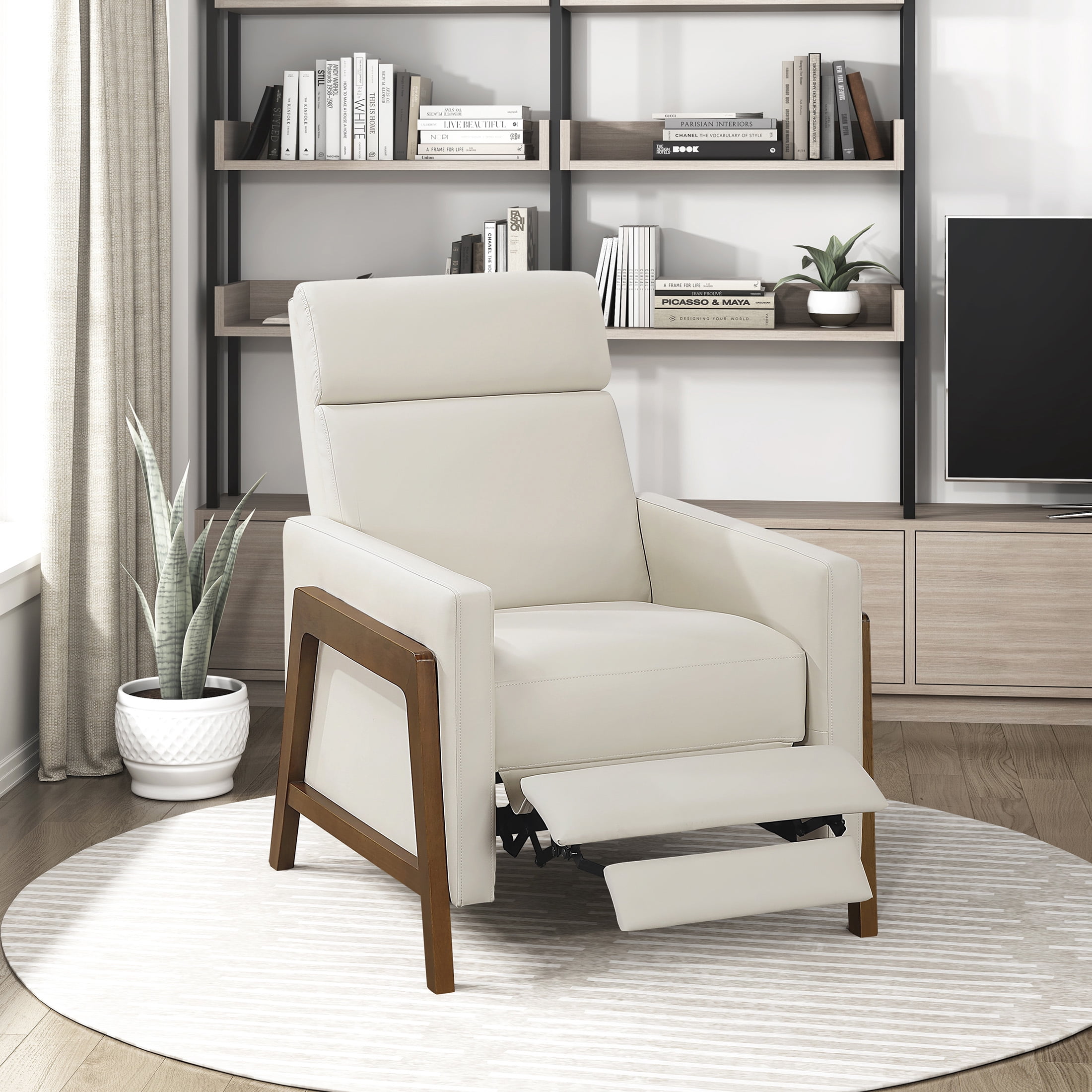 OakvillePark Velora Faux Leather Push Back Manual Reclining Chair ...