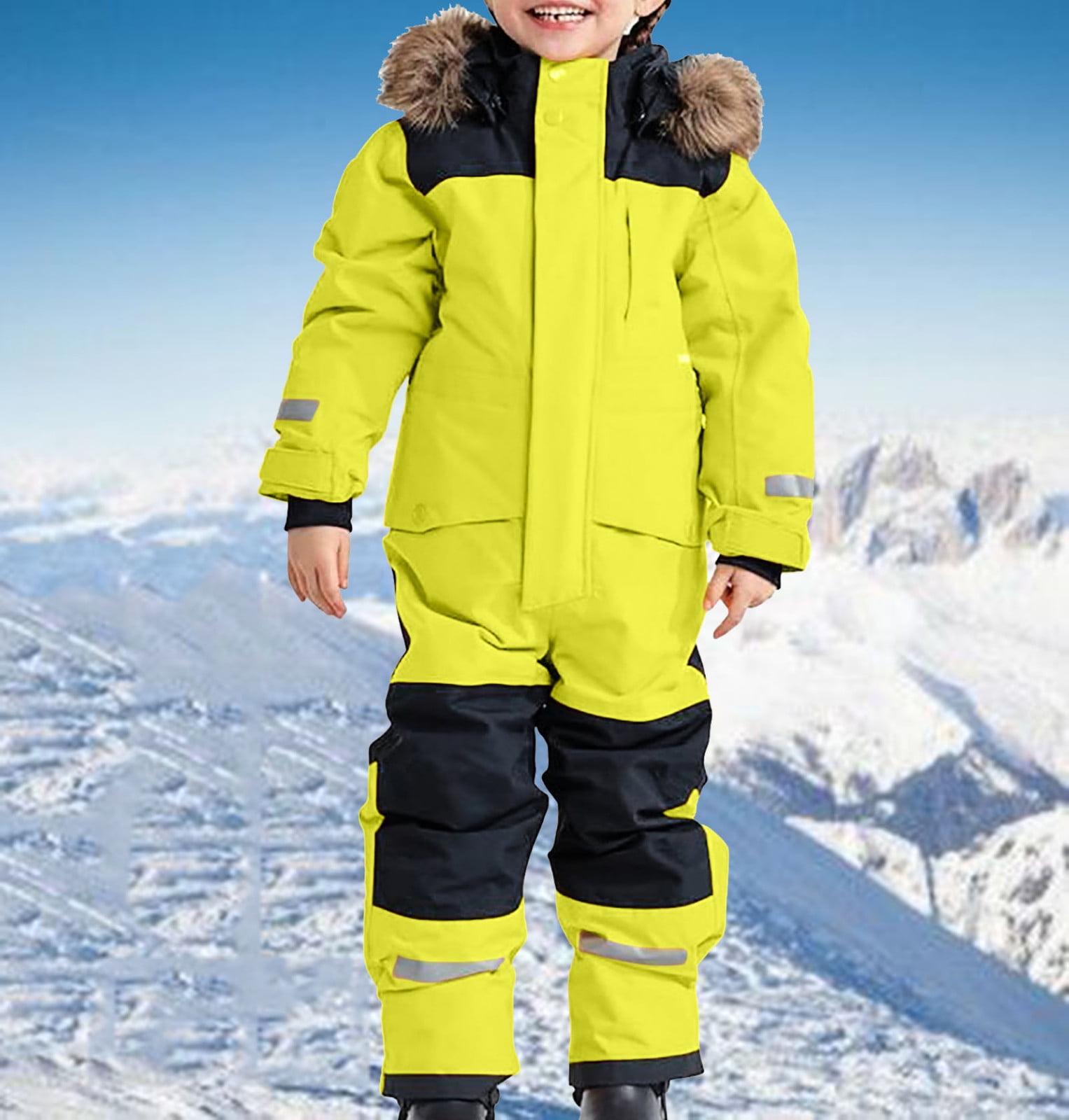 Oalirro Boys and Girls One Piece Snowsuits Overalls Ski Suits Winter Waterproof Jumpsuits for ...