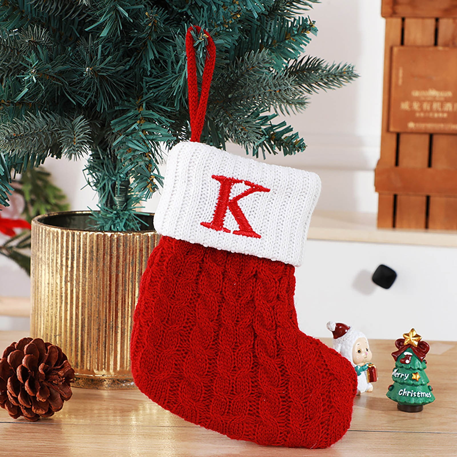 Oalirro Christmas Stocking Letters - Set of 26 Alphabet Wool Knitted ...
