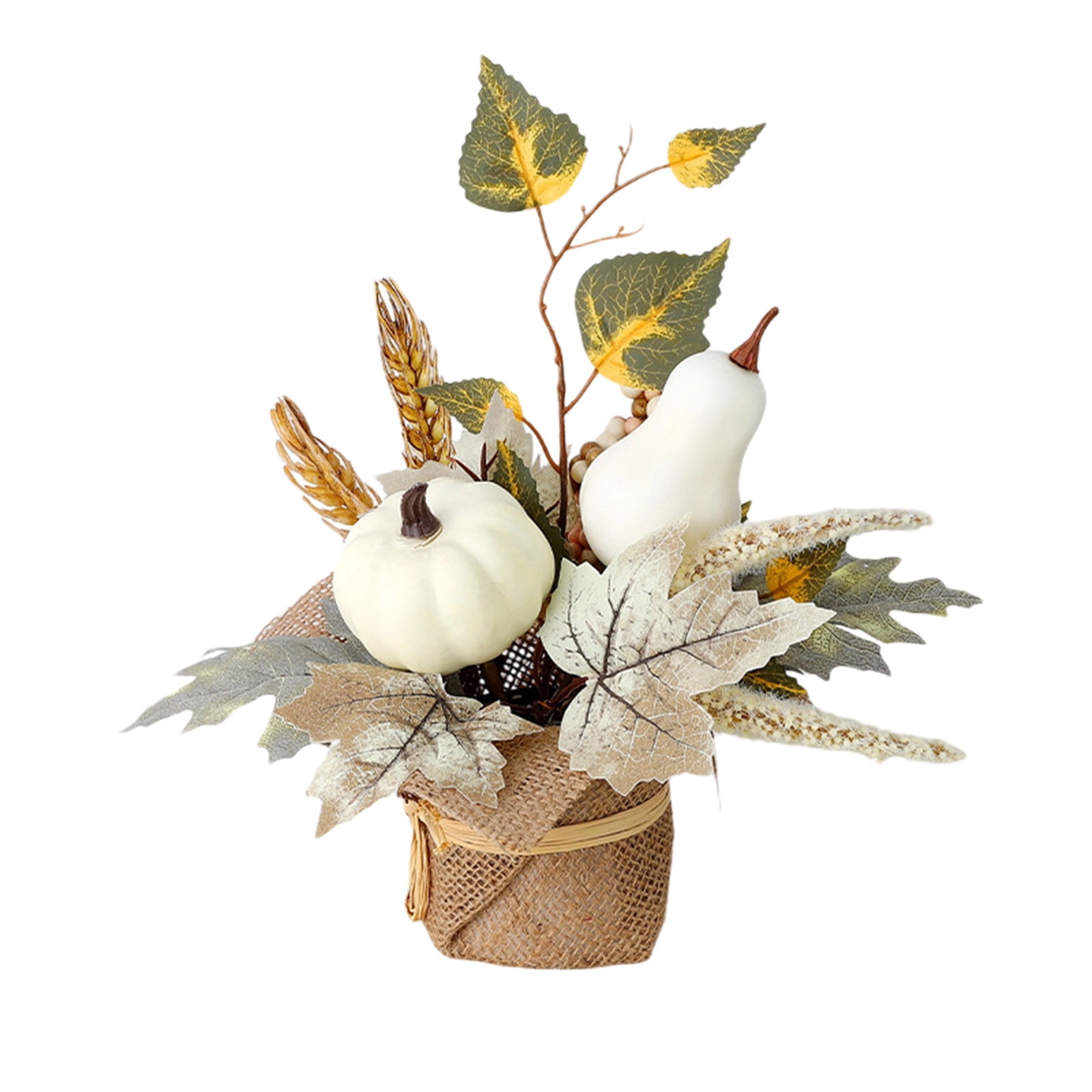 Oalirro Harvest Festival Farmhouse Decor - White Pumpkin Maple Leaf ...