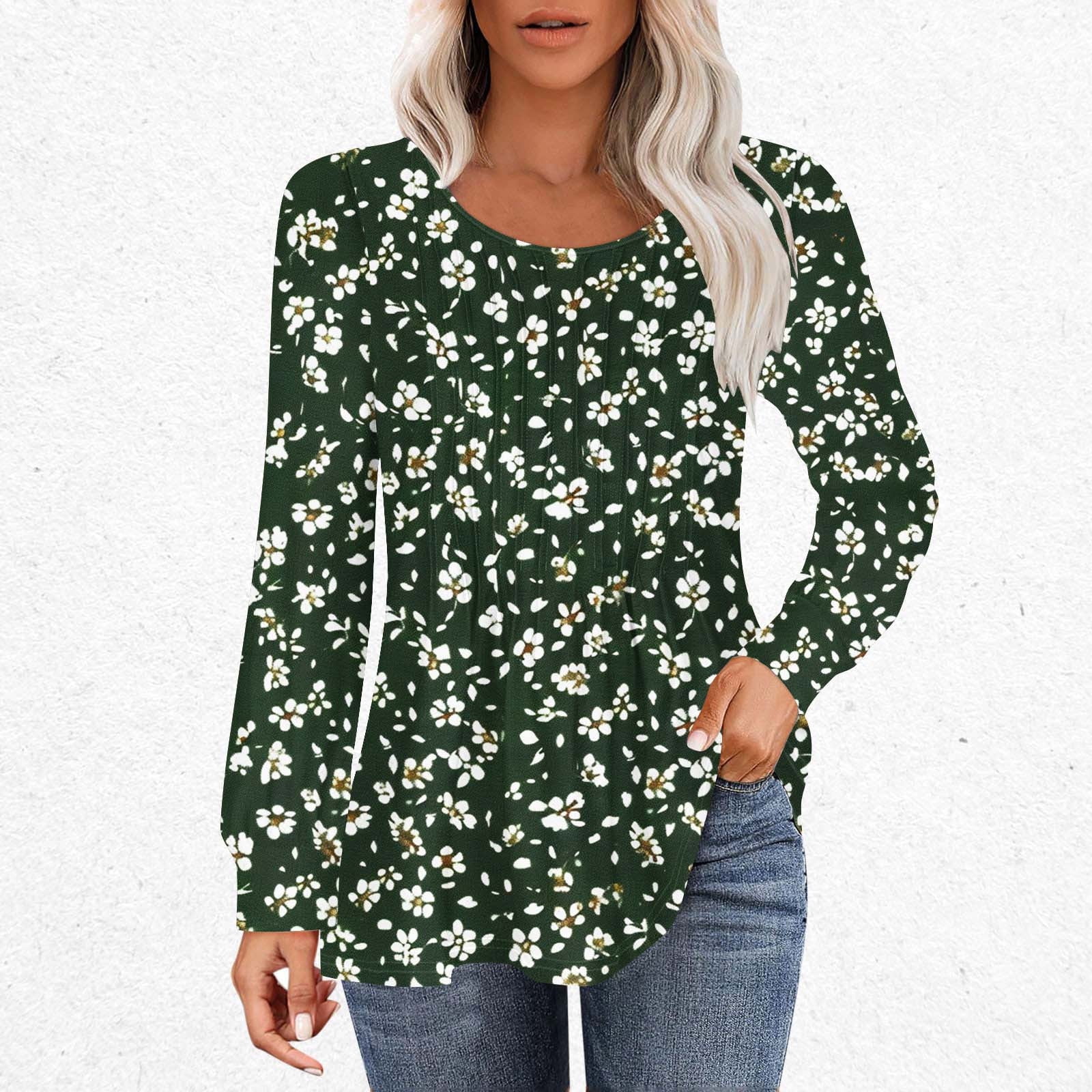 Oalirro Long Sleeve Shirts for Women Fall Tops Dressy Casual Blouses ...