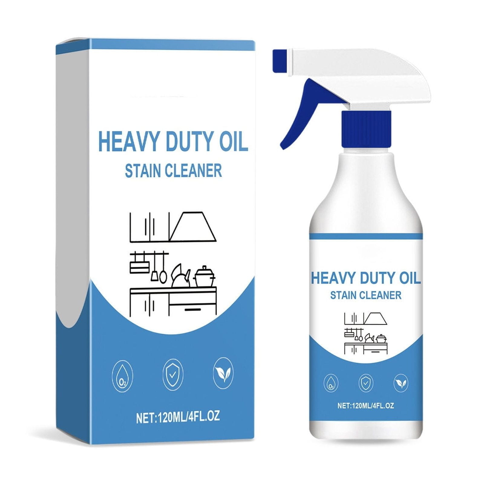 Oalirro Powerful Kitchen Range Hood Grease Cleaner 120ml - Effortless ...