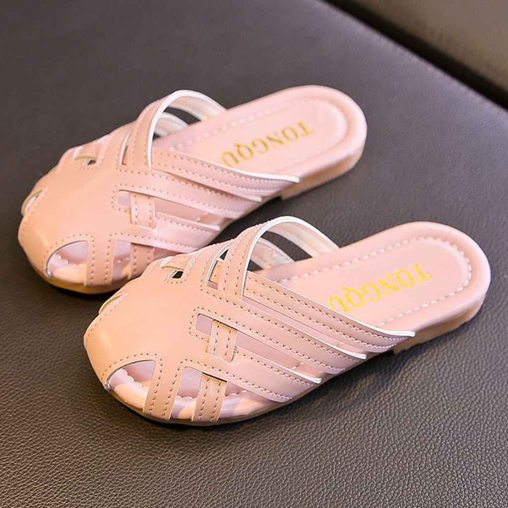 Oalirro Slide Sandals Todder Baby Girl Shoes Kids Indoor Flip Flops ...