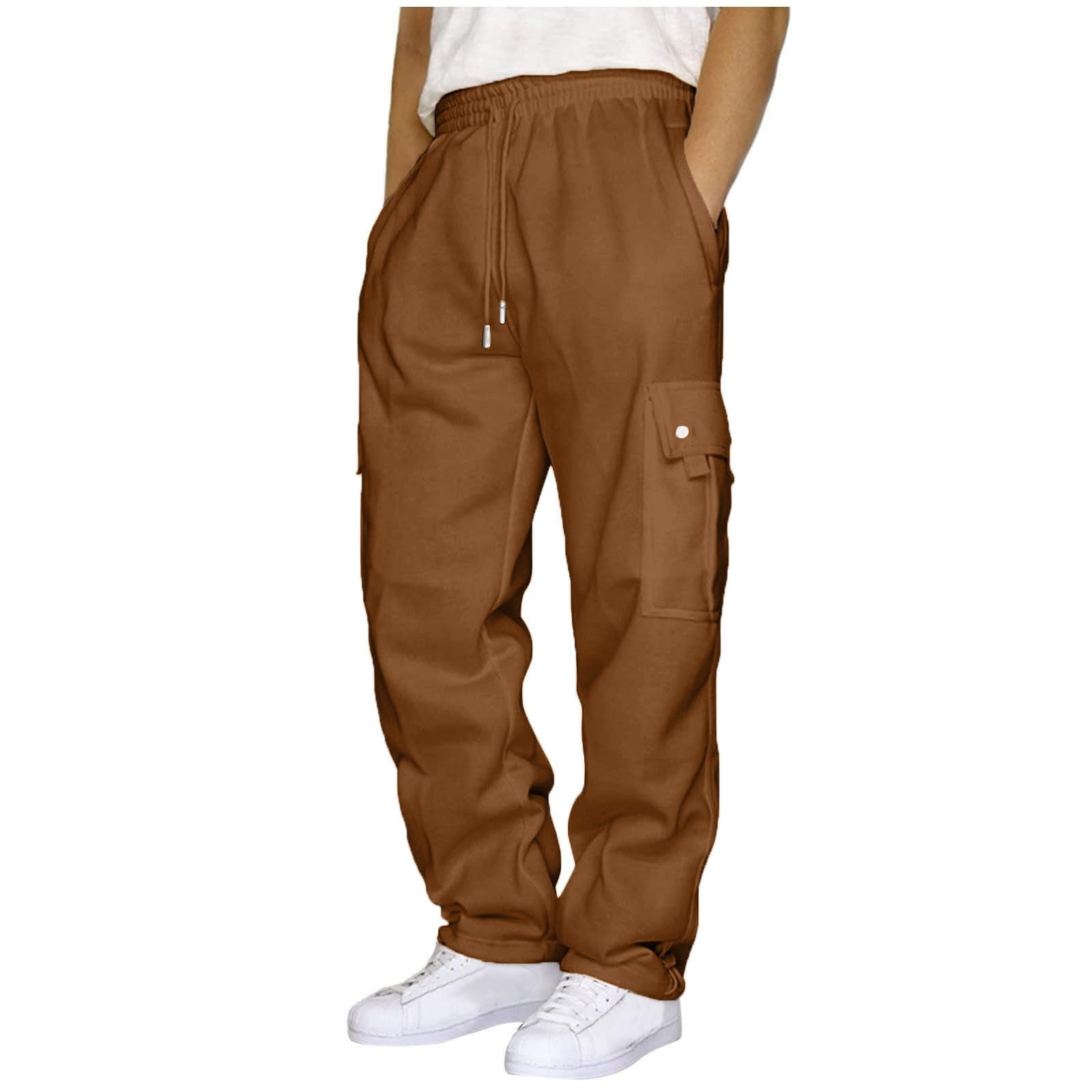 Oalirro Solid Man's Wild Casual Sweatpants with Multiple Pockets ...