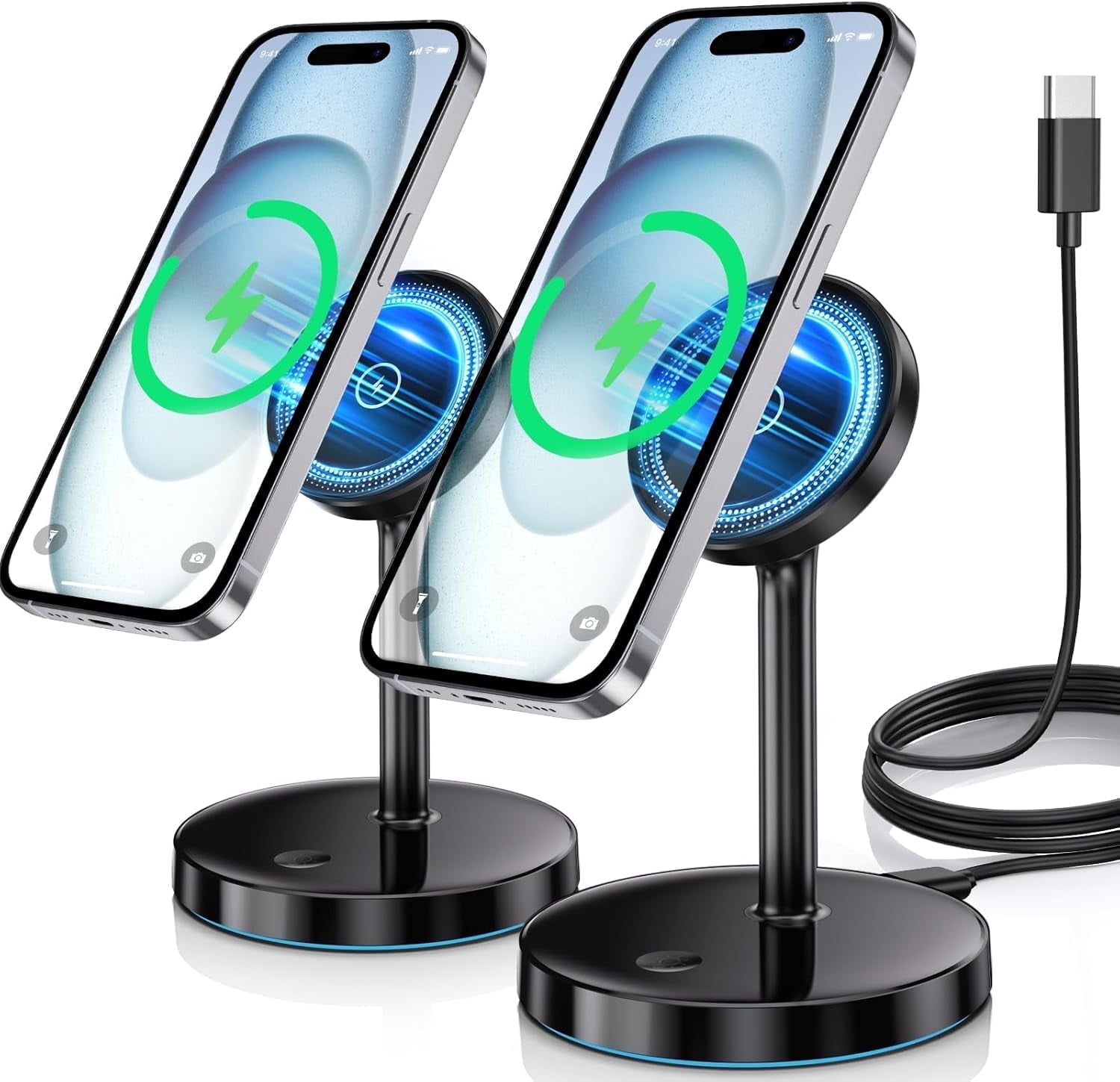 Oandys 2 Pack Mag-Safe Charger Stand 15W Magnetic Wireless Charging ...