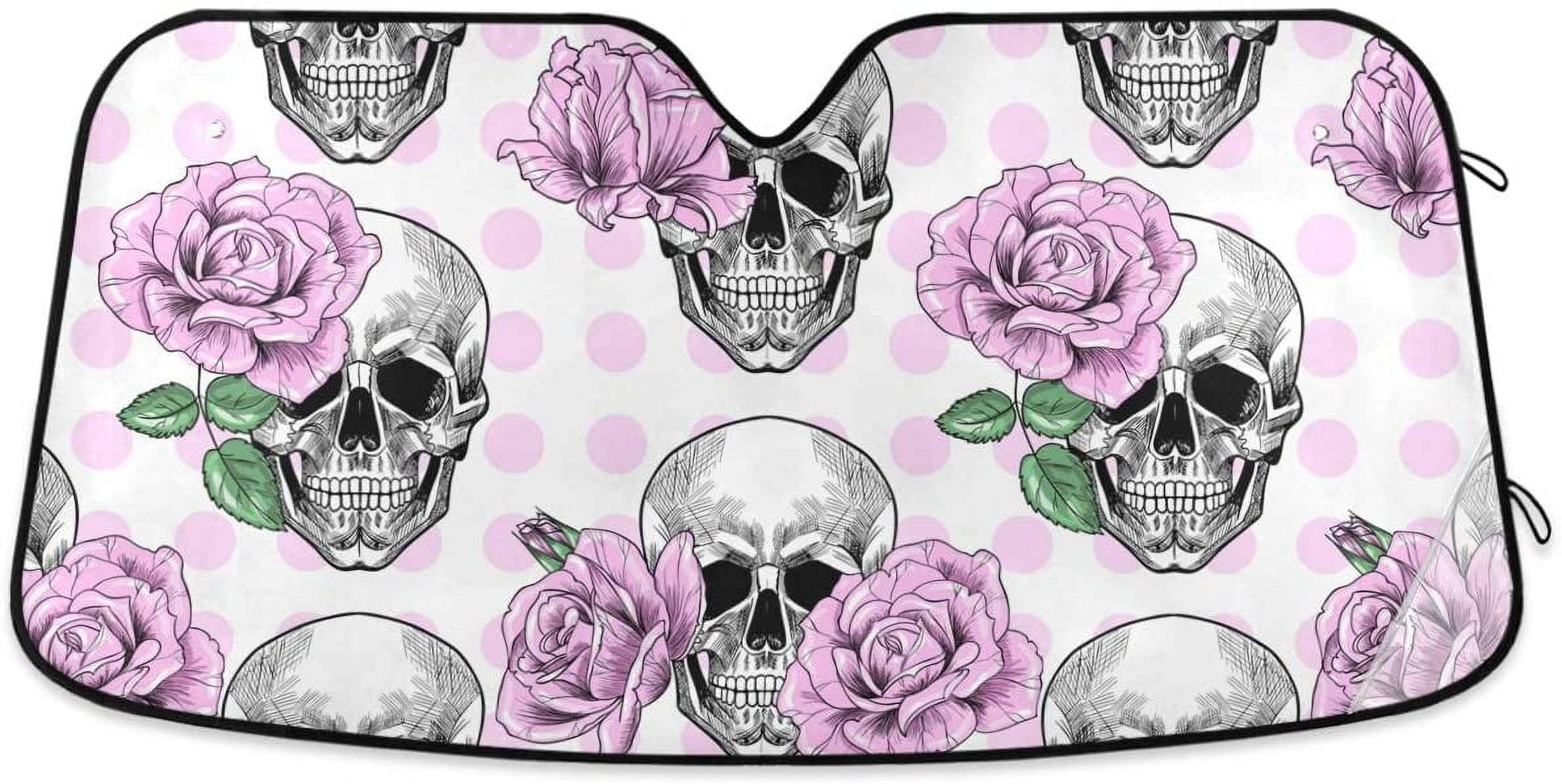 Oarencol Red Cherry Tree Car Windshield Sun Shade Japanese White Flower ...