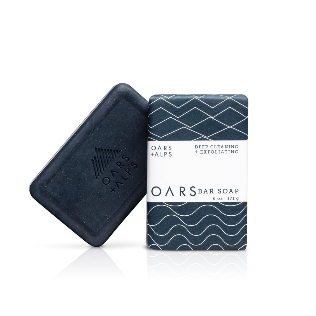Oars + Alps Blue XEF1 Charcoal Exfoliating Bar Soap for Men, Deep ...