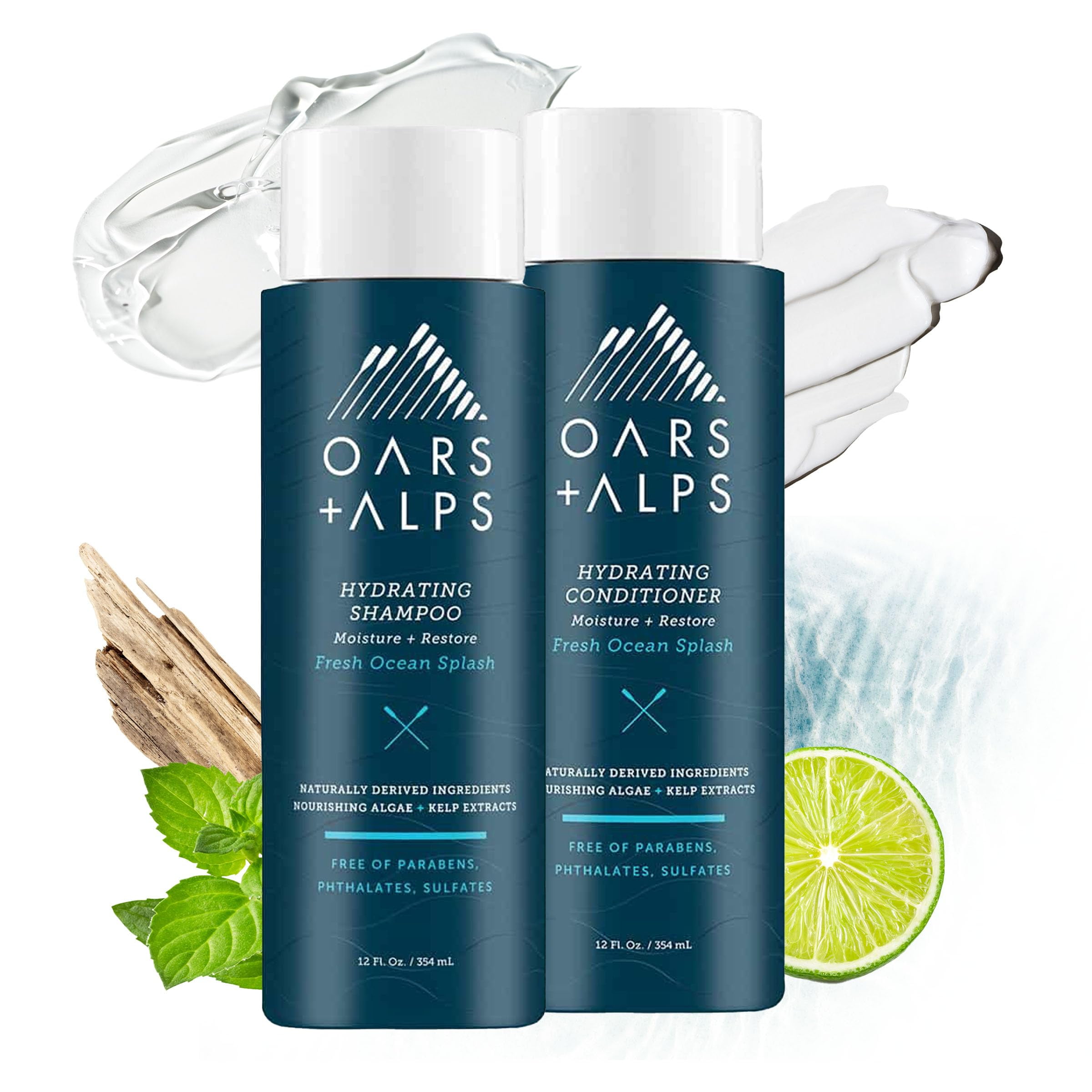 Oars + Alps Men's Sulfate Free Hair Shampoo and Conditioner Set ...